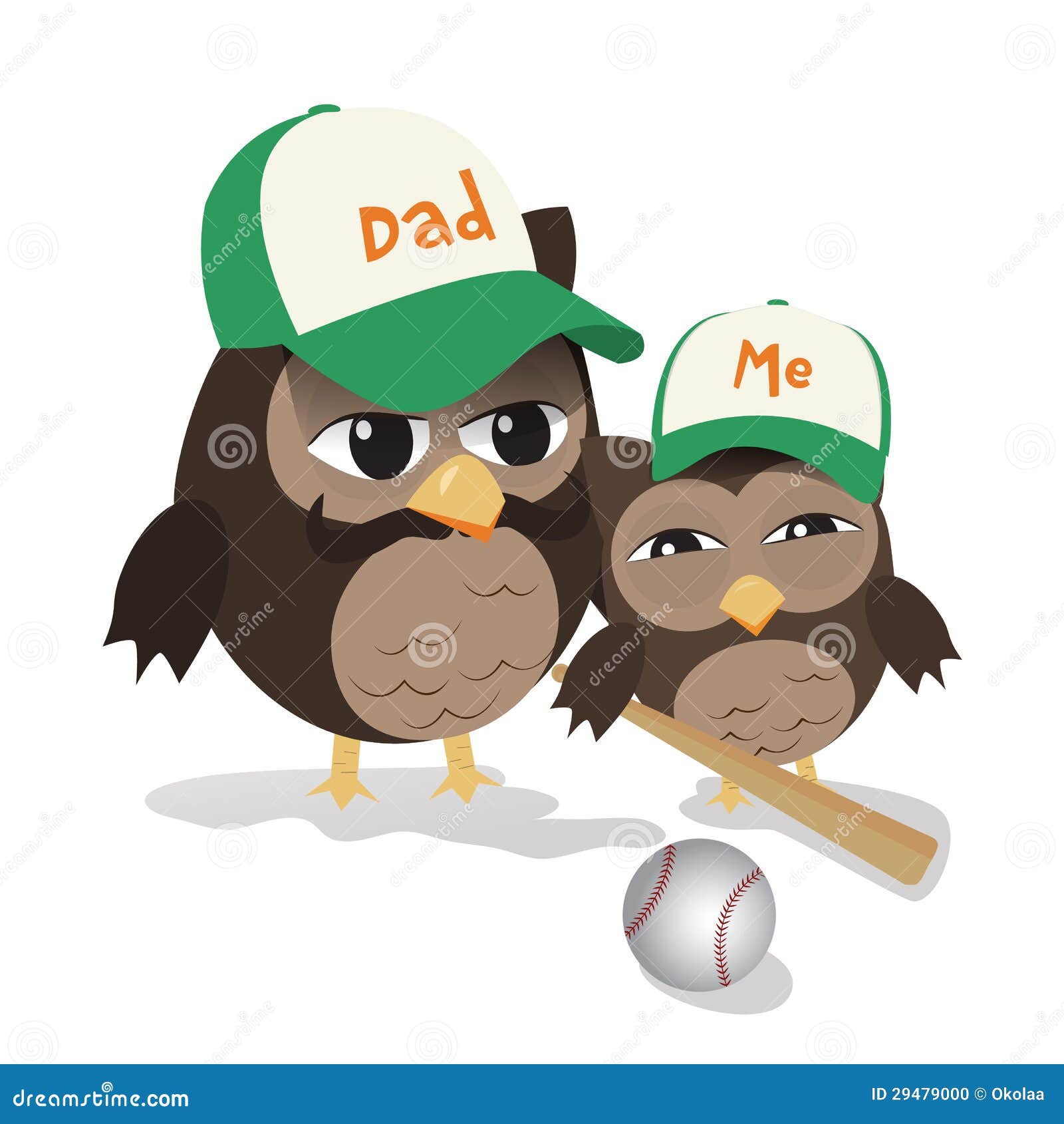 Fathers day baseball owl stock vector. Illustration of banner - 29479000