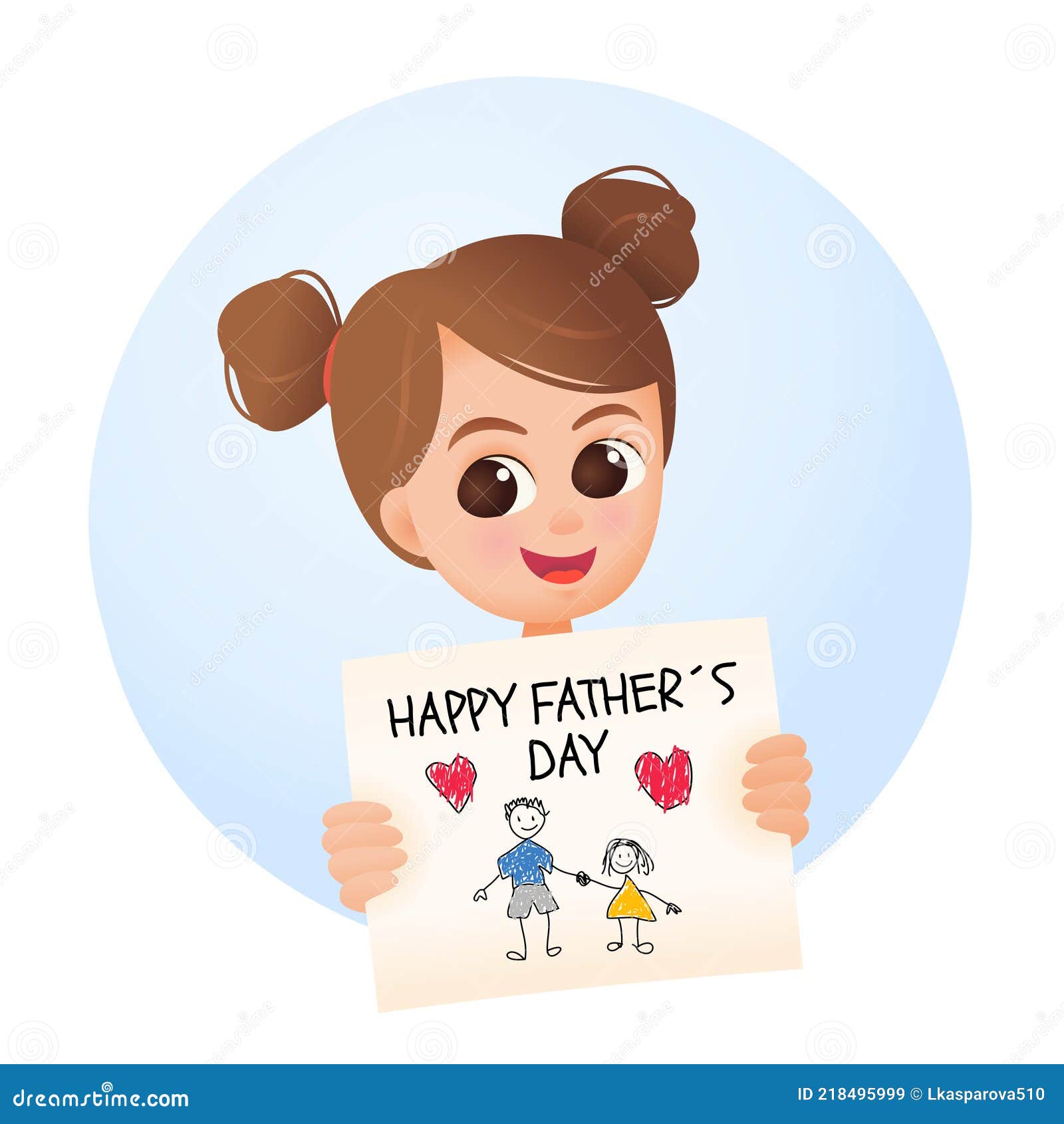 Fathers Day Card Daughter Stock Vector Illustration Of Character