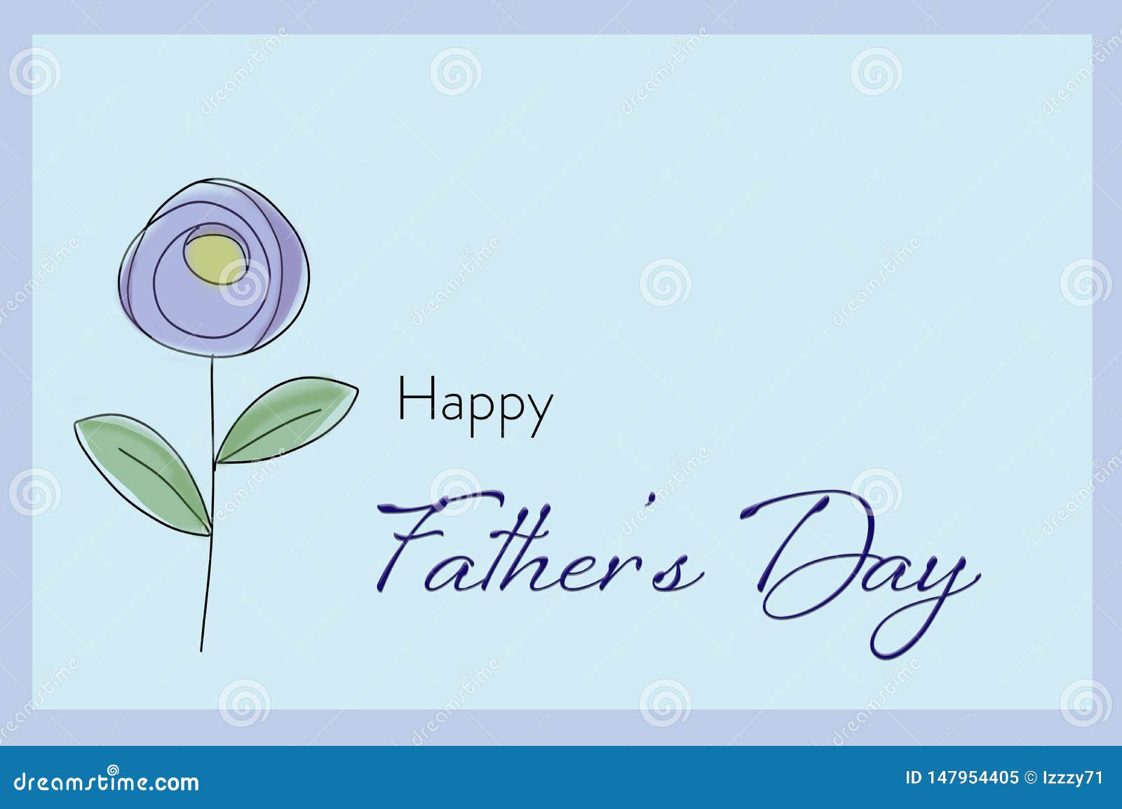 Fathers Day Card with Flower Illustration Stock Illustration ...