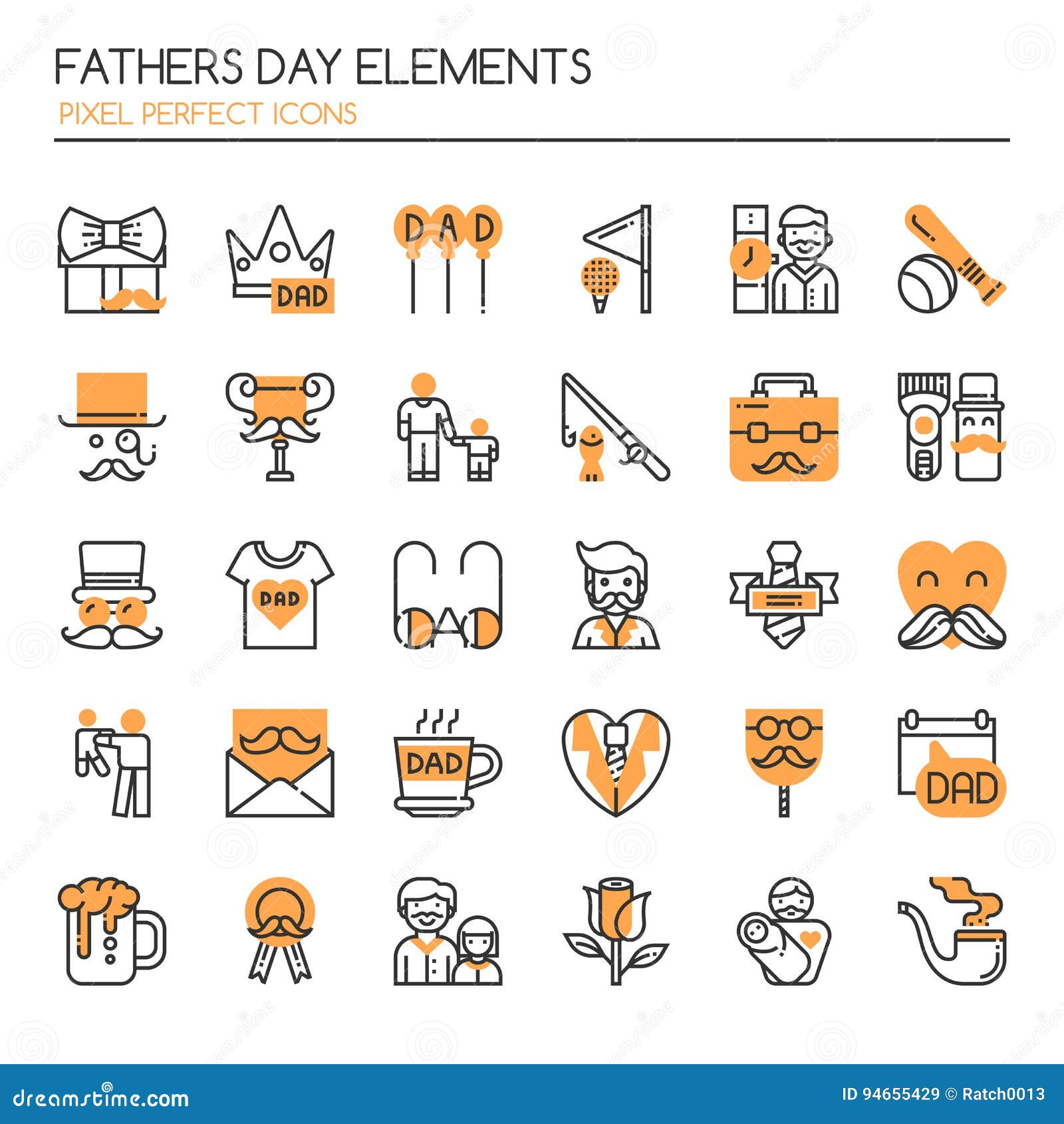 Fathers Day Elements stock vector. Illustration of child - 94655429