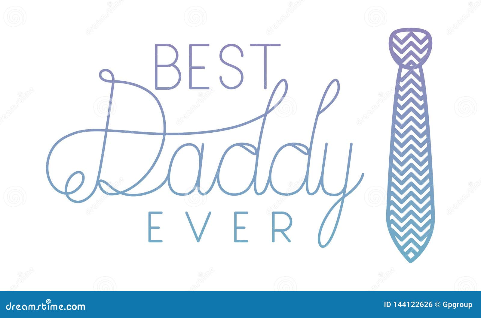 Fathers Day Handmade Font with Necktie Stock Vector - Illustration of ...