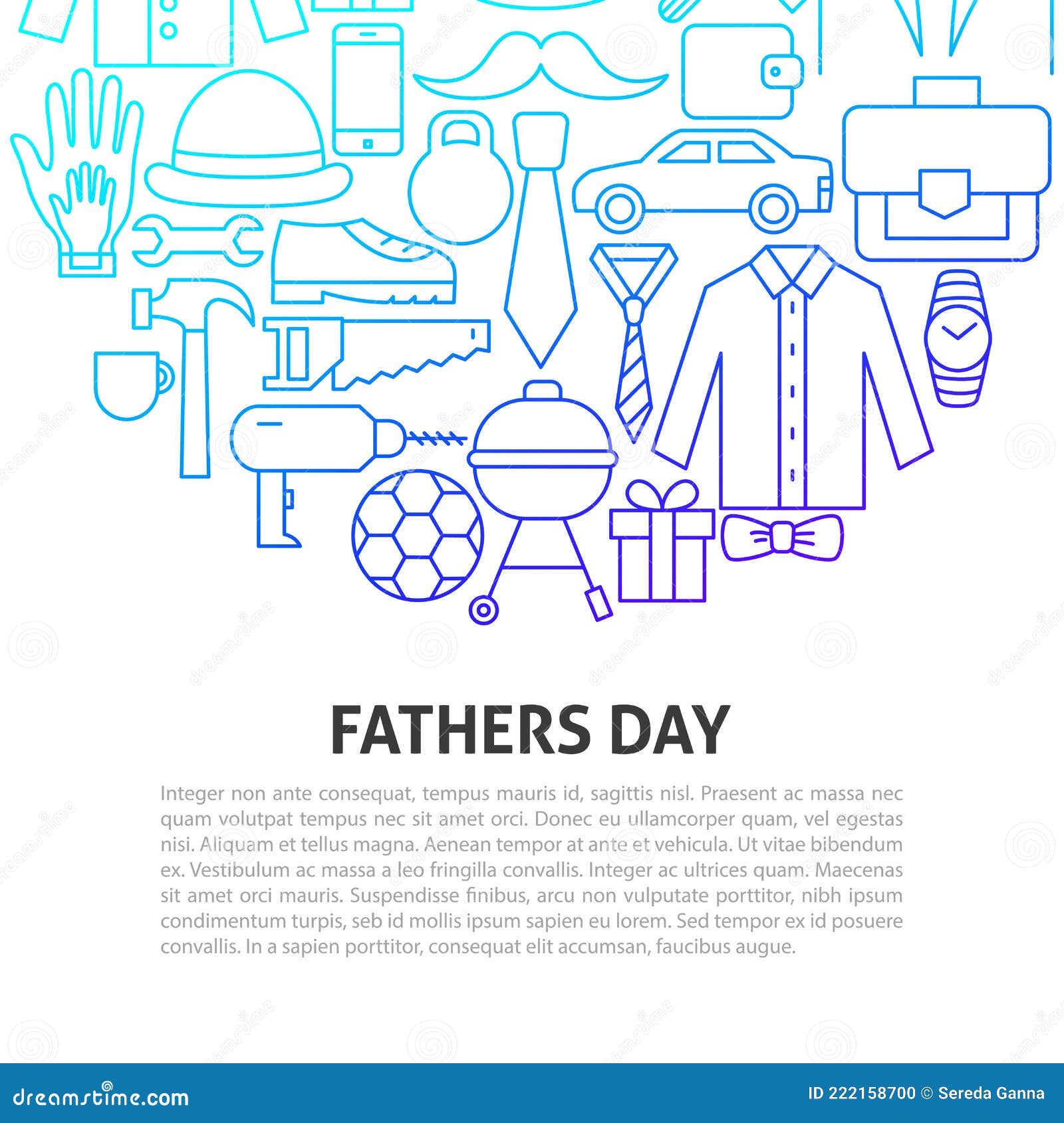 Fathers Day Line Concept stock vector. Illustration of daddy - 222158700