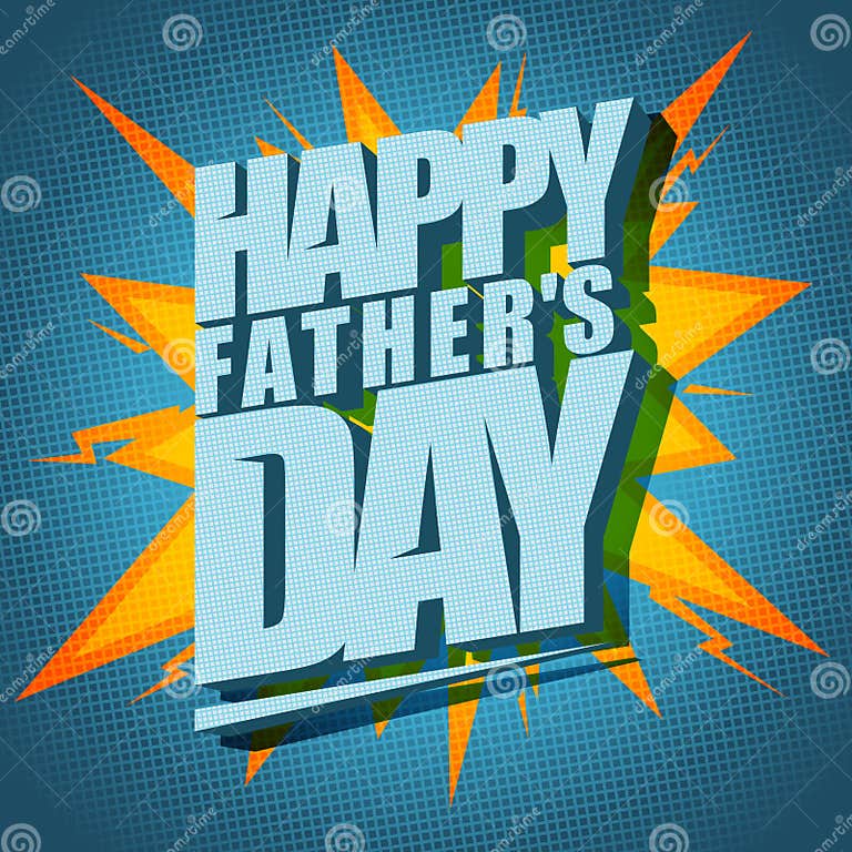 Fathers Day Typographical Pop Art Stock Vector Illustration Of
