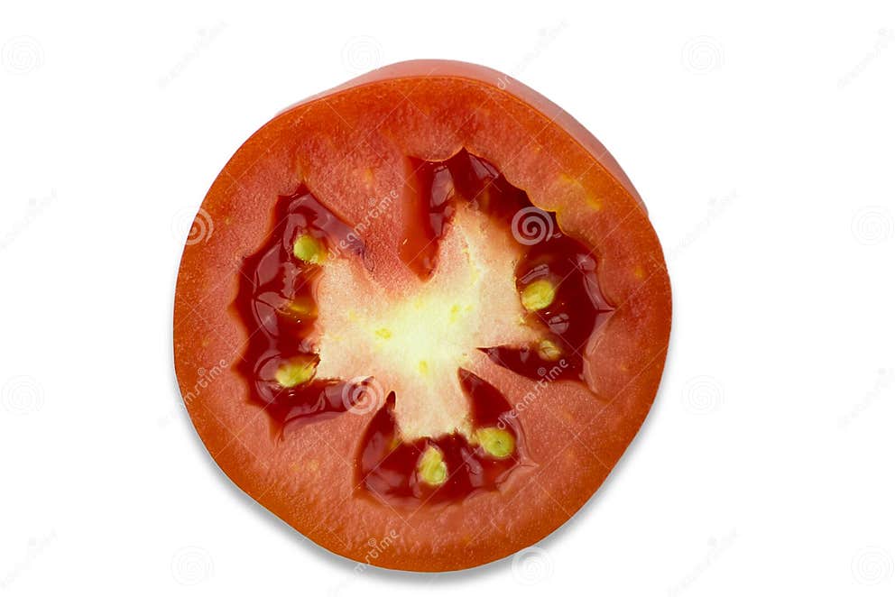 Fatia Do Tomate No Fundo Branco Foto de Stock - Imagem de branco, nave ...