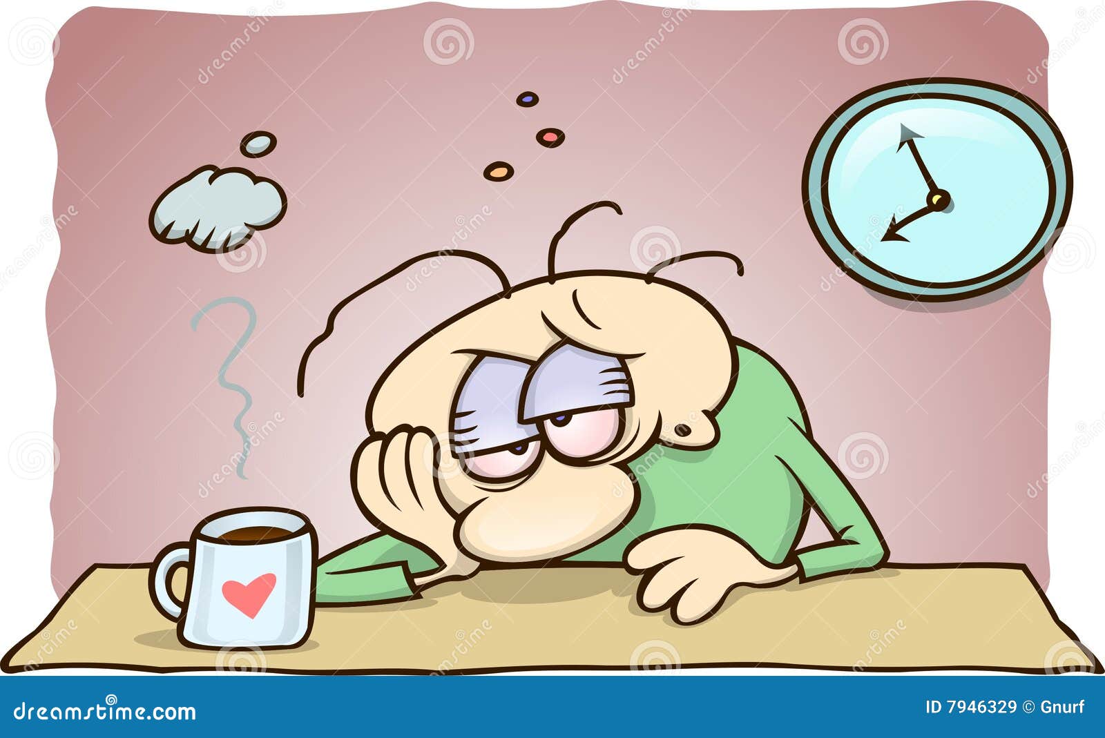 Fatigué illustration de vecteur. Illustration du table - 7946329