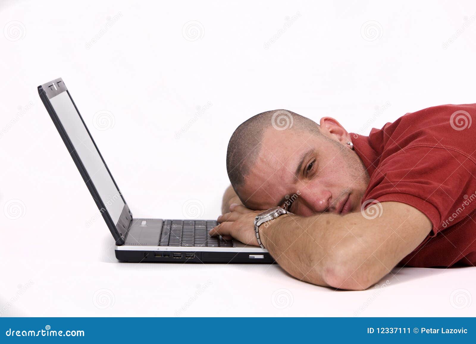 Fatigue stock image. Image of rest, suit, head, laptop - 12337111