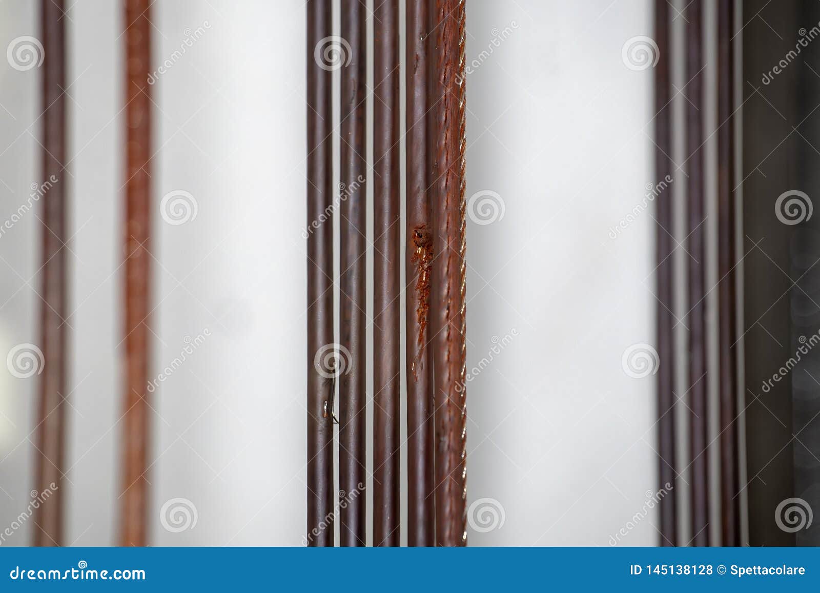 Fatigue Breaks on Elevator Rope Stock Photo - Image of cable, detail ...