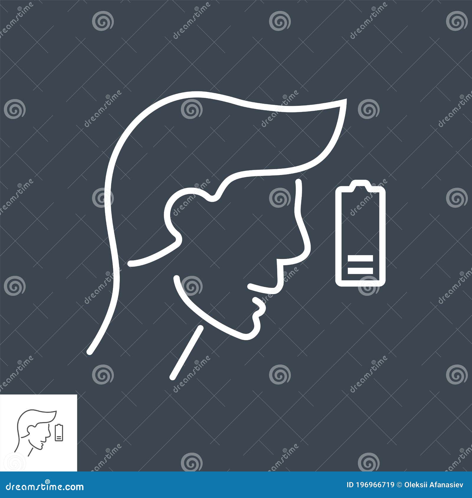 Fatigue Related Vector Thin Line Icon Stock Vector - Illustration of ...