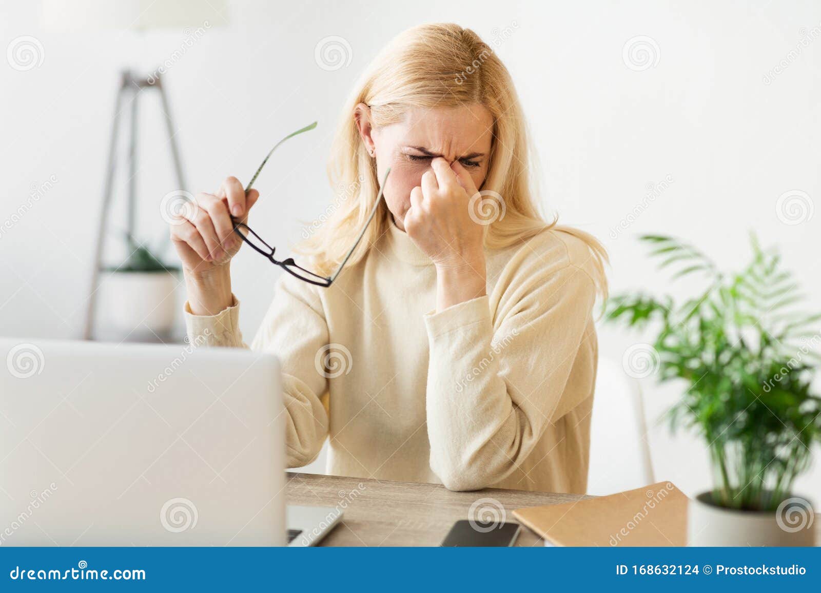 Fatigue Worker Feeling Tired after Long Hours Computer Work Stock Photo ...