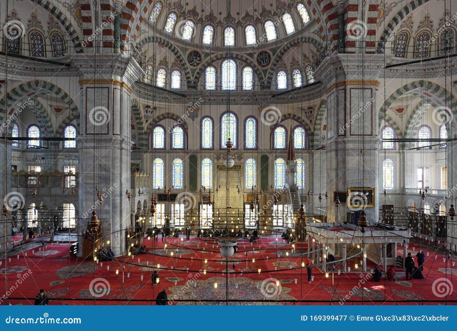 Fatih Mosque inside editorial photography. Image of islamic - 169399477