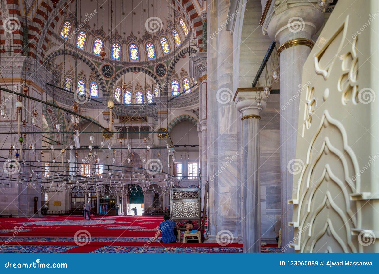 Fatih Mosque, Istanbul Interior Editorial Stock Image - Image of mosque ...