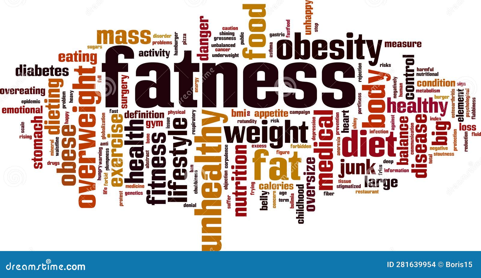 Fatness word cloud stock vector. Illustration of flabbiness - 281639954