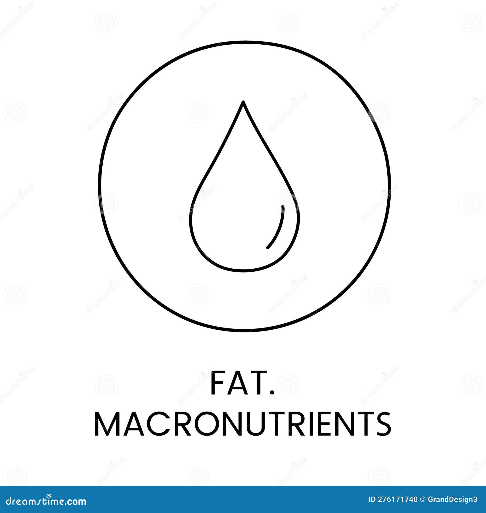 Fats Line Icon In Vector, Macronutrient Illustration. | CartoonDealer ...