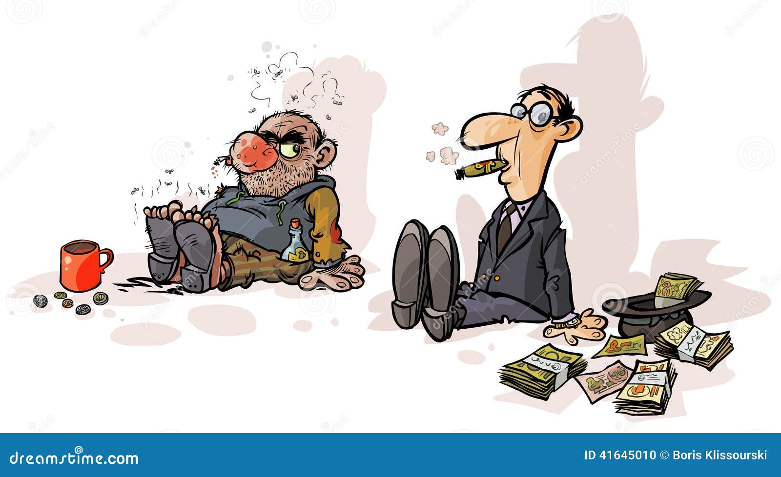 Fattig tiggareRich tiggare vektor illustrationer. Illustration av ...