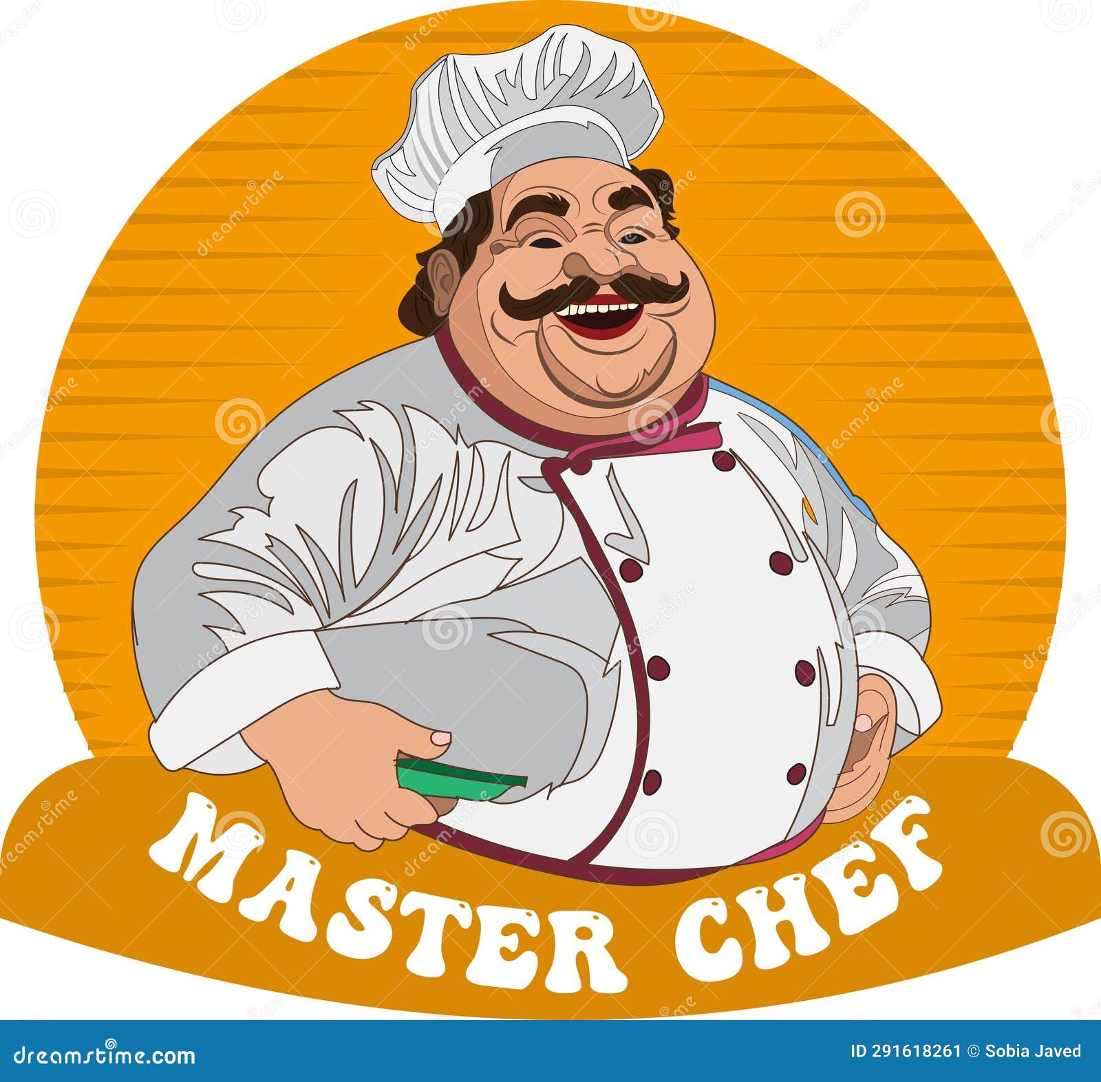 Smiling Fatty Chef Mascot Logo. Happy Chef Cook in Hat Isolated on ...