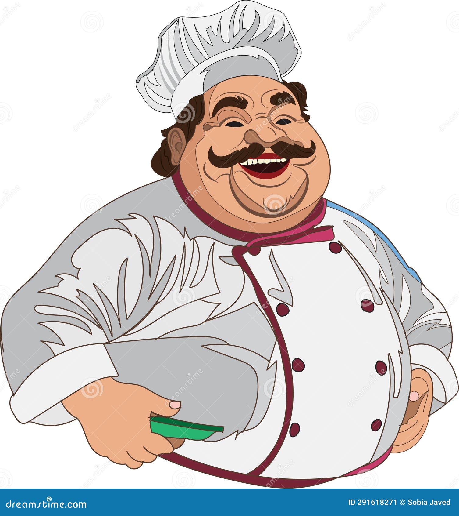 Happy Fatty Chef Vector Character Stock Vector - Illustration of icon ...