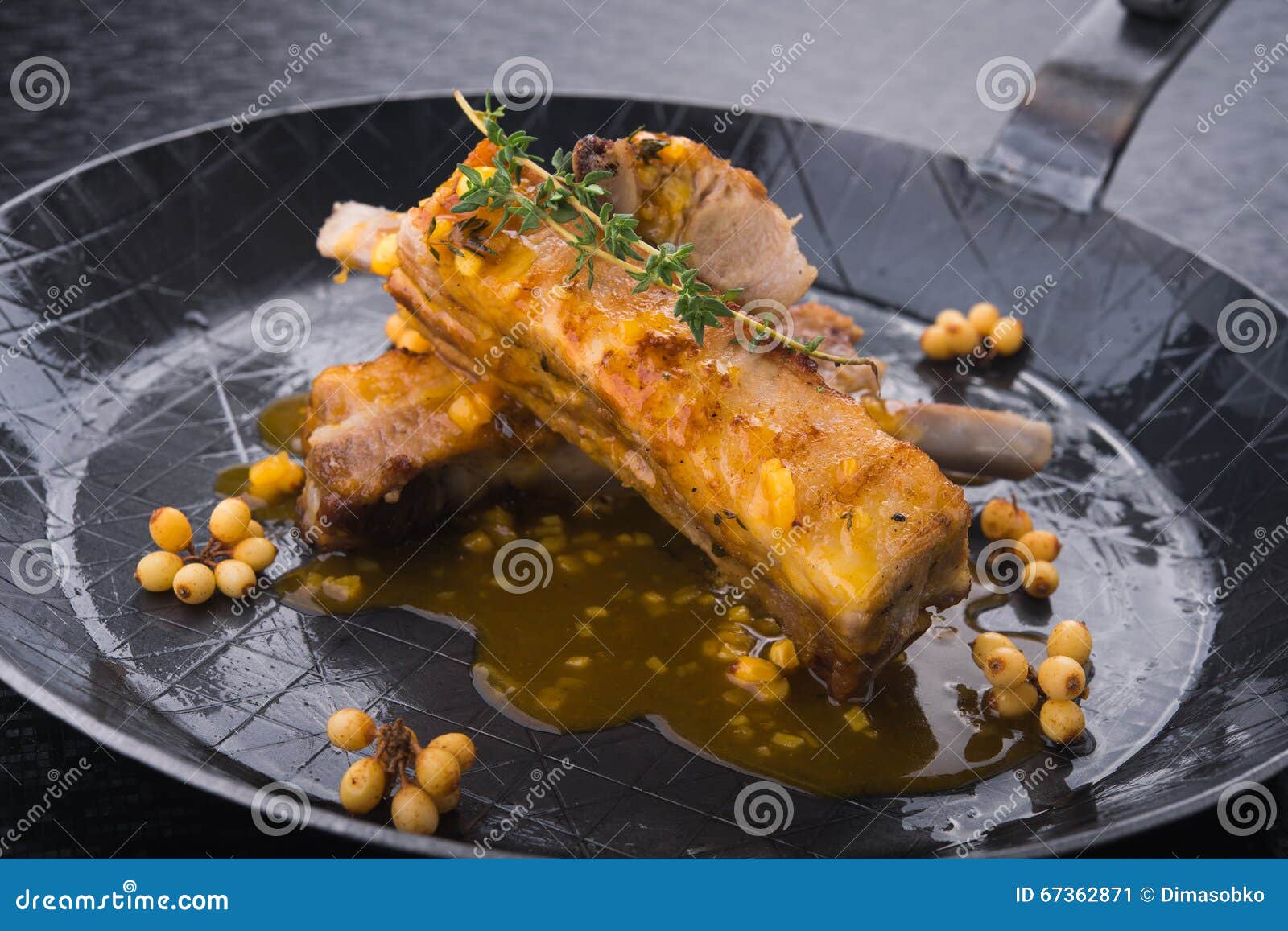 Fatty pork ribs stock image. Image of baked, back, lunch - 67362871