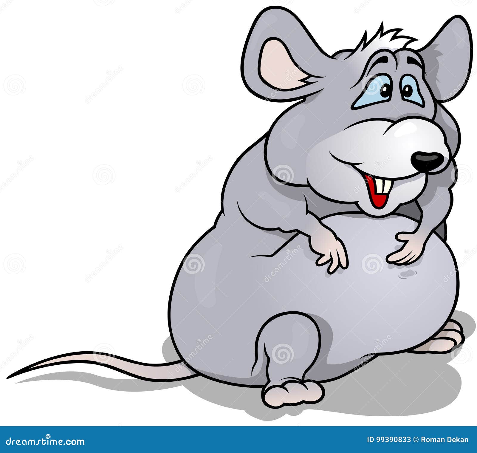 Fatty Standing Mouse Cartoon Vector | CartoonDealer.com #99390833