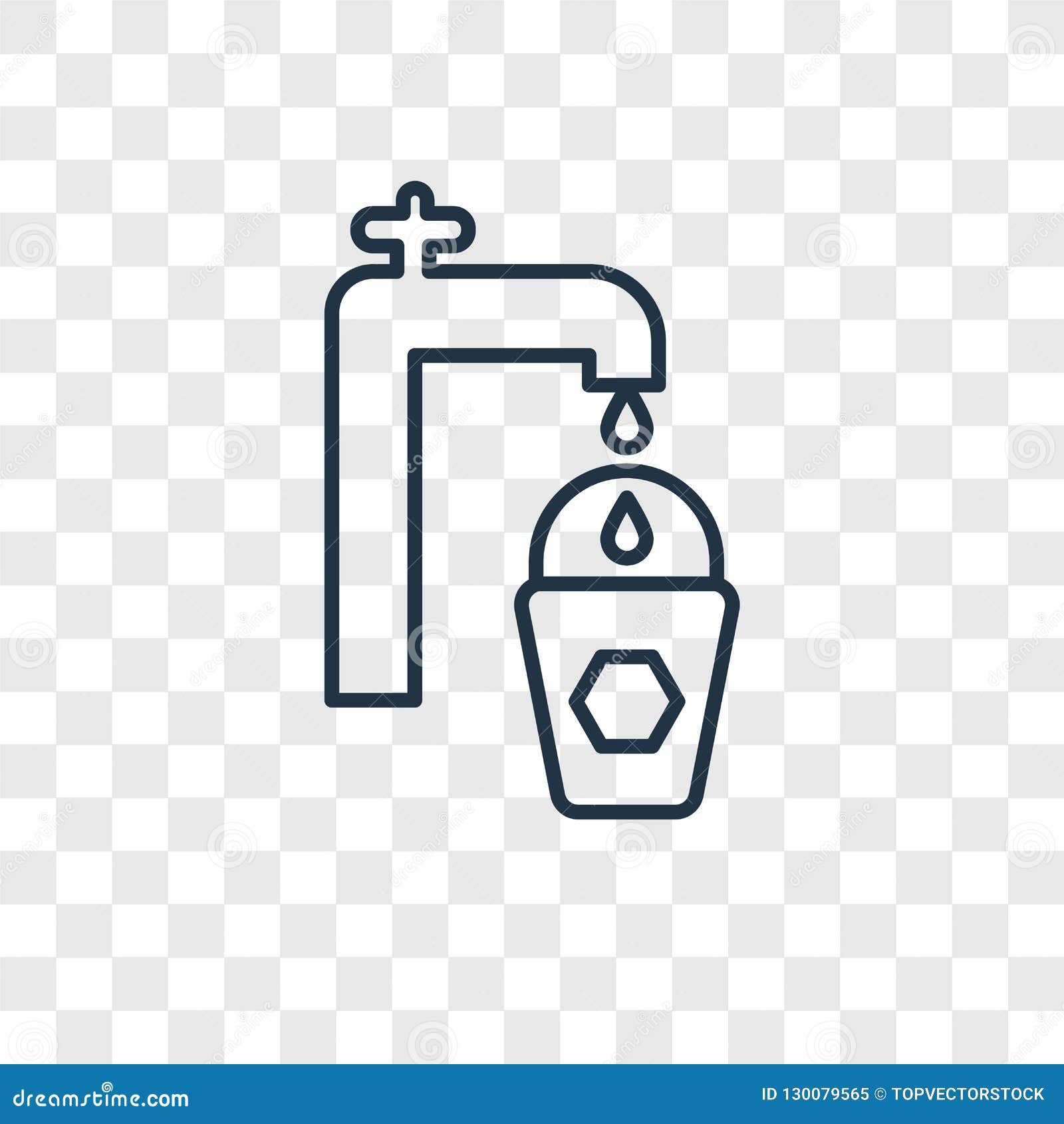 Faucet Cleanin Concept Vector Linear Icon Isolated On Transparent ...