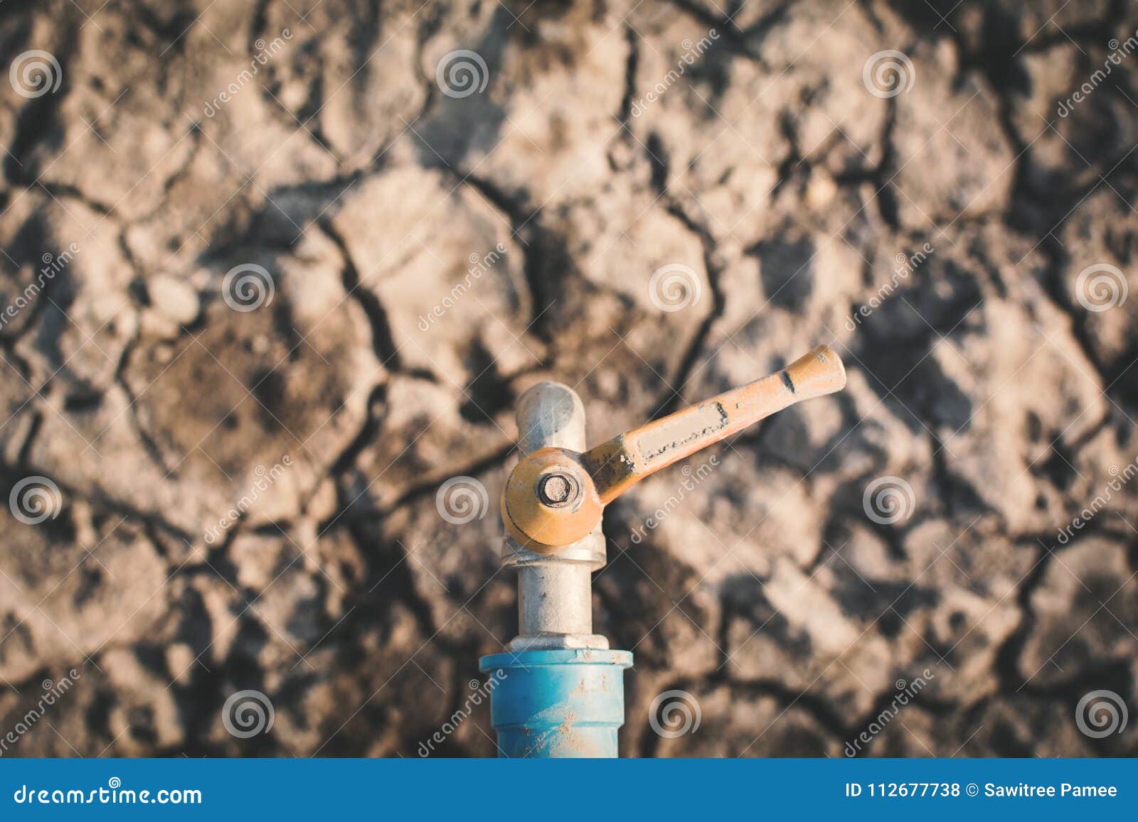 Faucet on Cracked Dry Ground Stock Photo - Image of cracked, earth ...