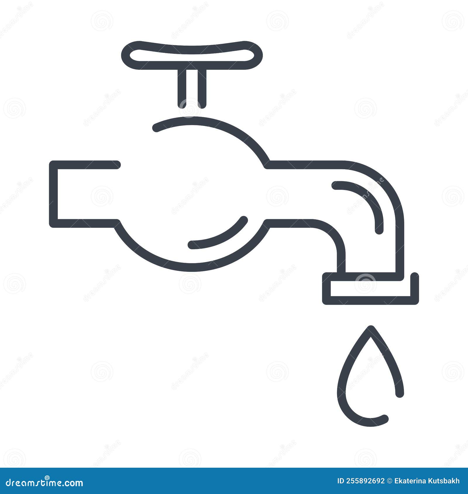 Faucet with Dripping Water, Vector Isolated Icon Stock Vector ...