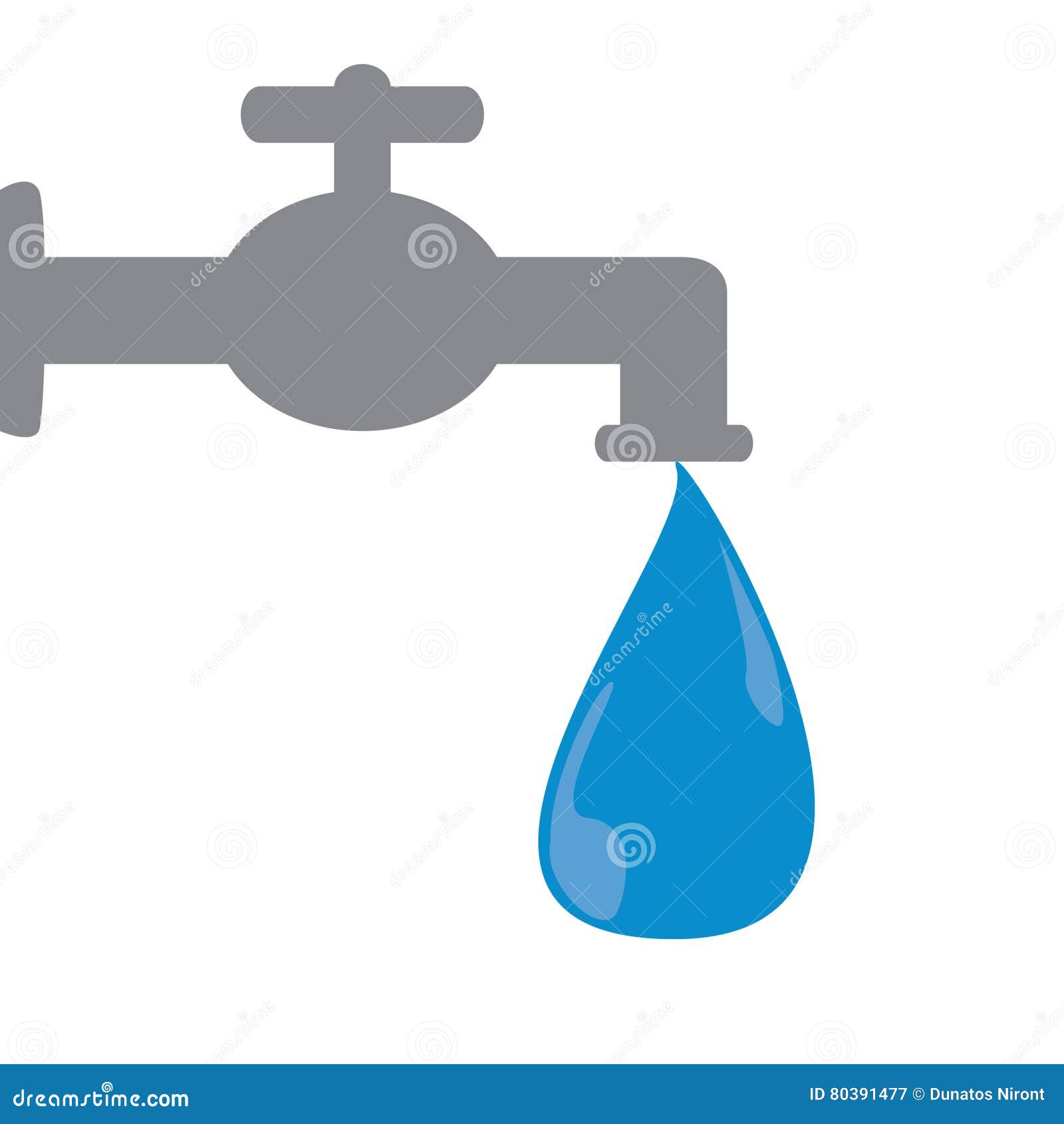 Faucet falling water drop stock vector. Illustration of drop - 80391477