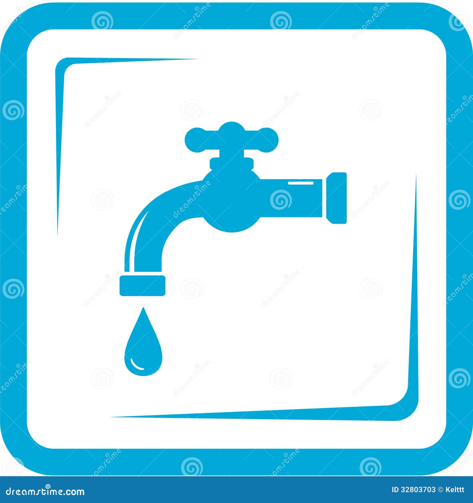 Faucet in Frame - Tap Water Symbol Stock Vector - Illustration of ...