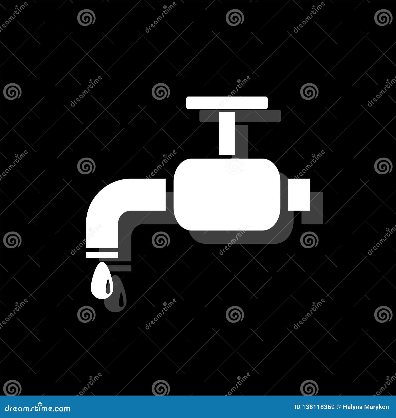 Faucet icon flat stock illustration. Illustration of sink - 138118369