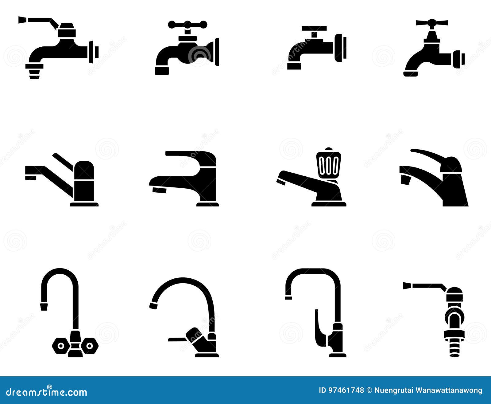 Faucet icon. stock vector. Illustration of isolated, handle - 97461748