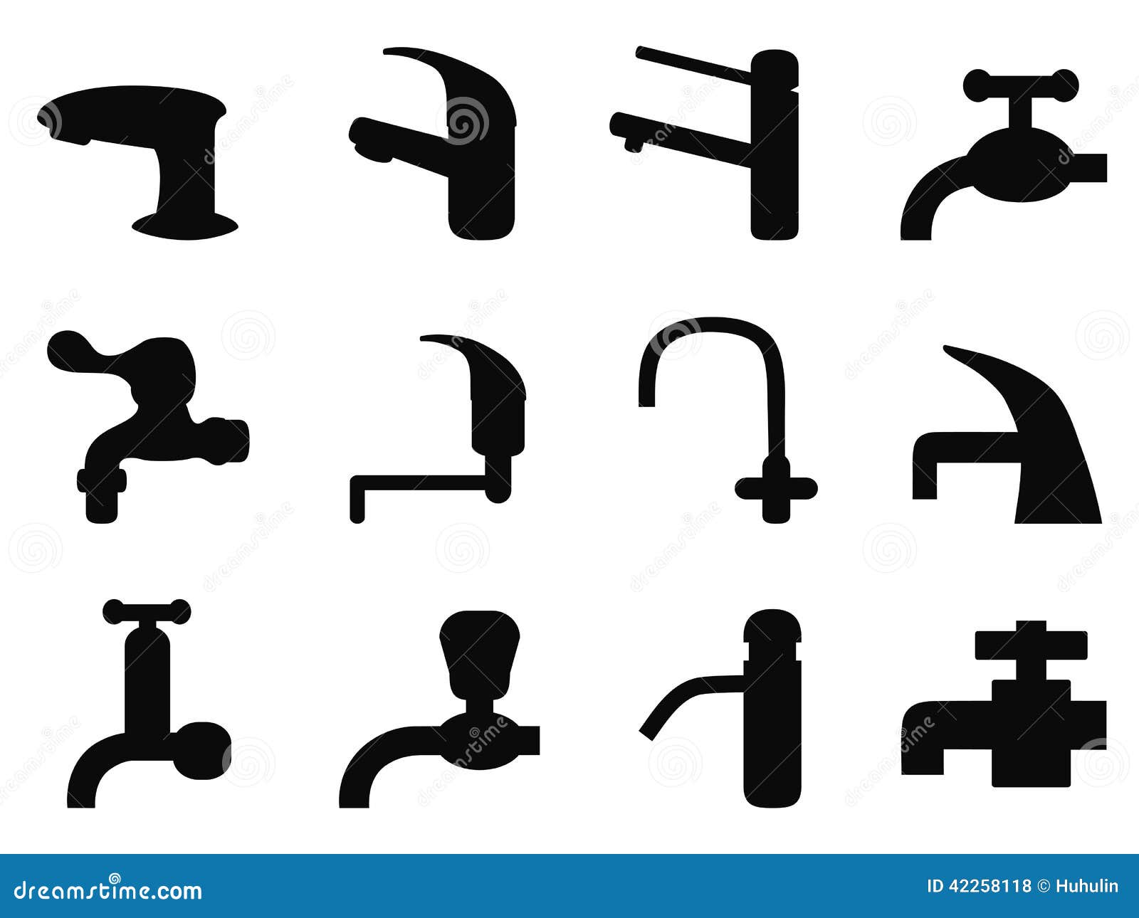 Faucet icons set stock vector. Illustration of clip, clean - 42258118