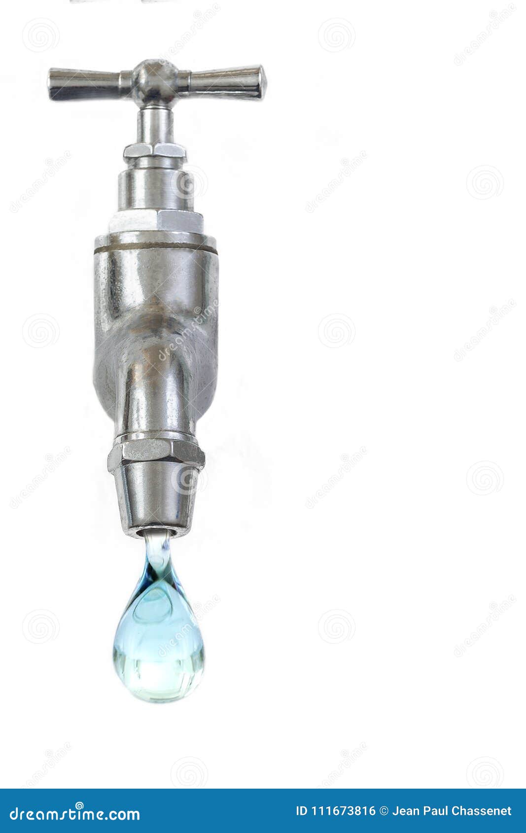 Face View Faucet and Last Drop of Water. Concept of the Importance of ...