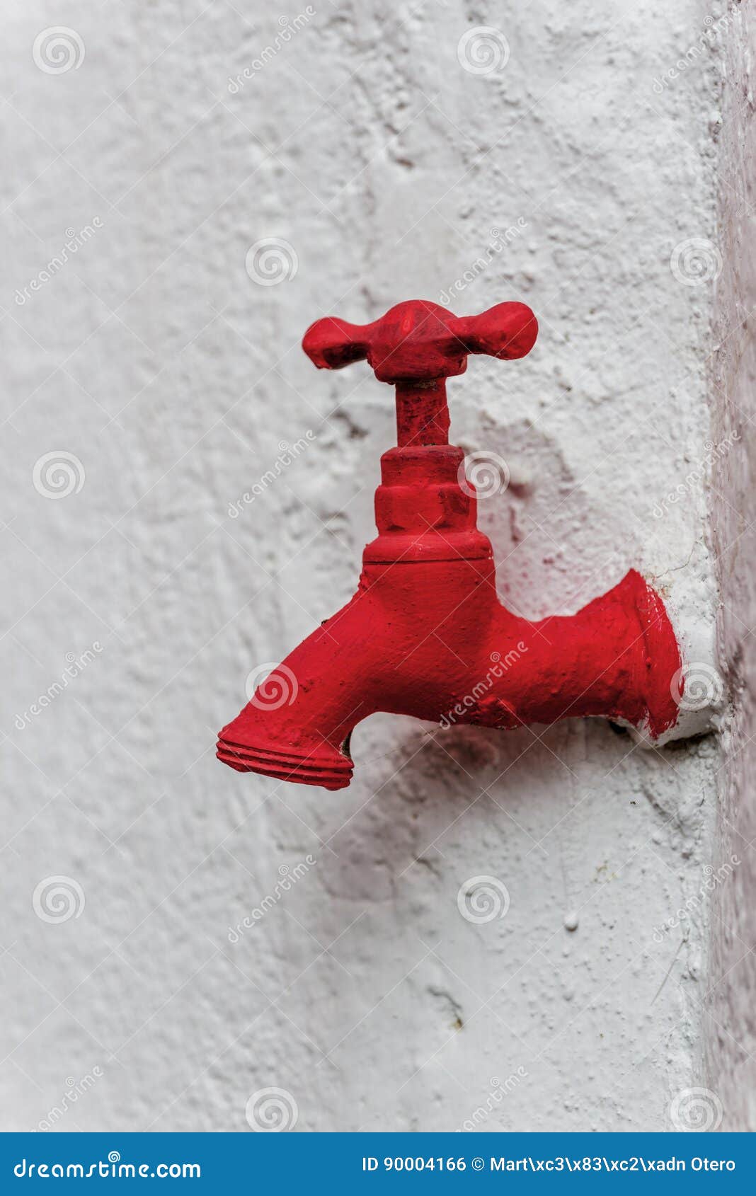 Faucet painted red stock photo. Image of drink, iron - 90004166