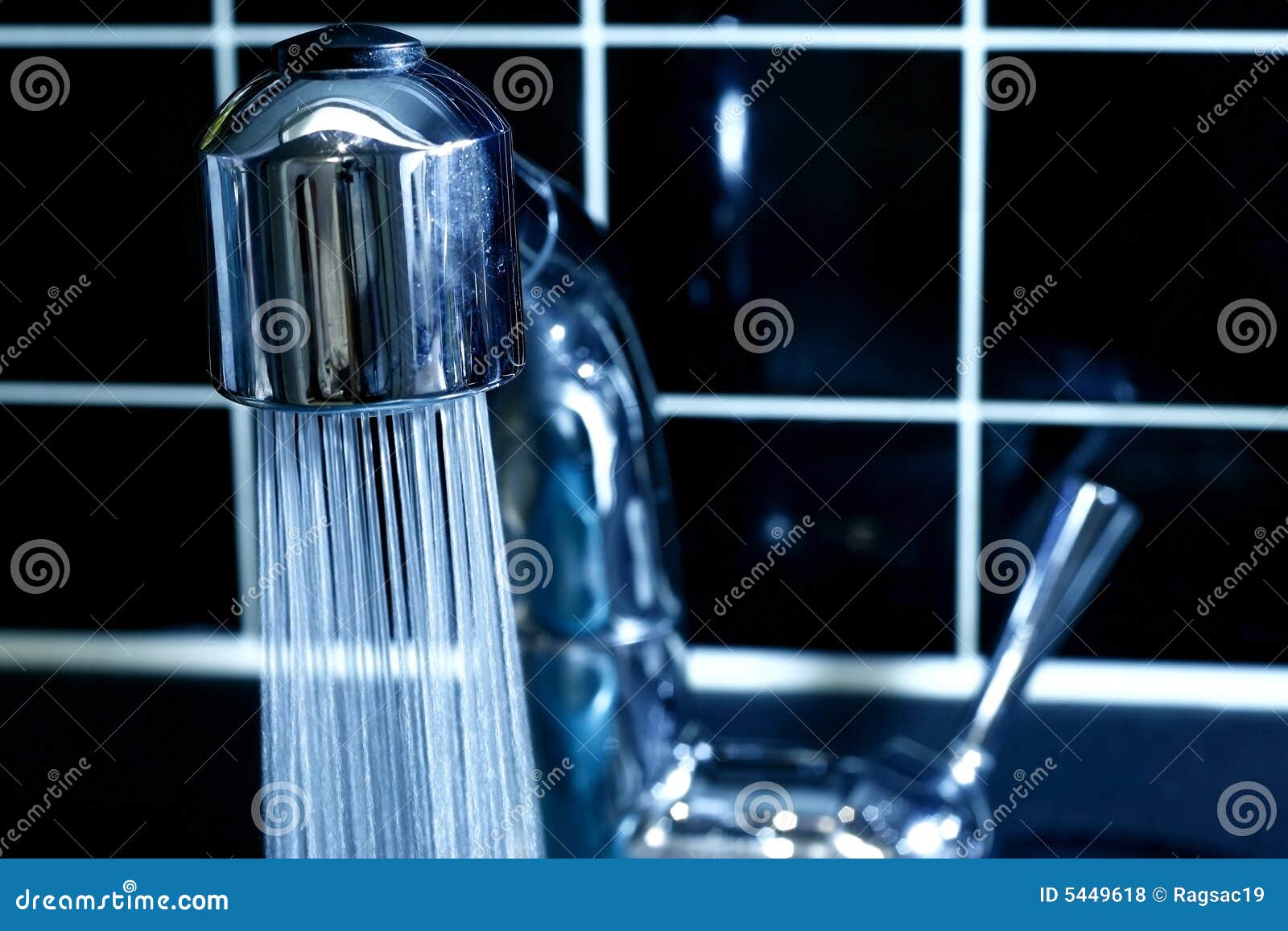 Faucet with running water stock photo. Image of room, water - 5449618