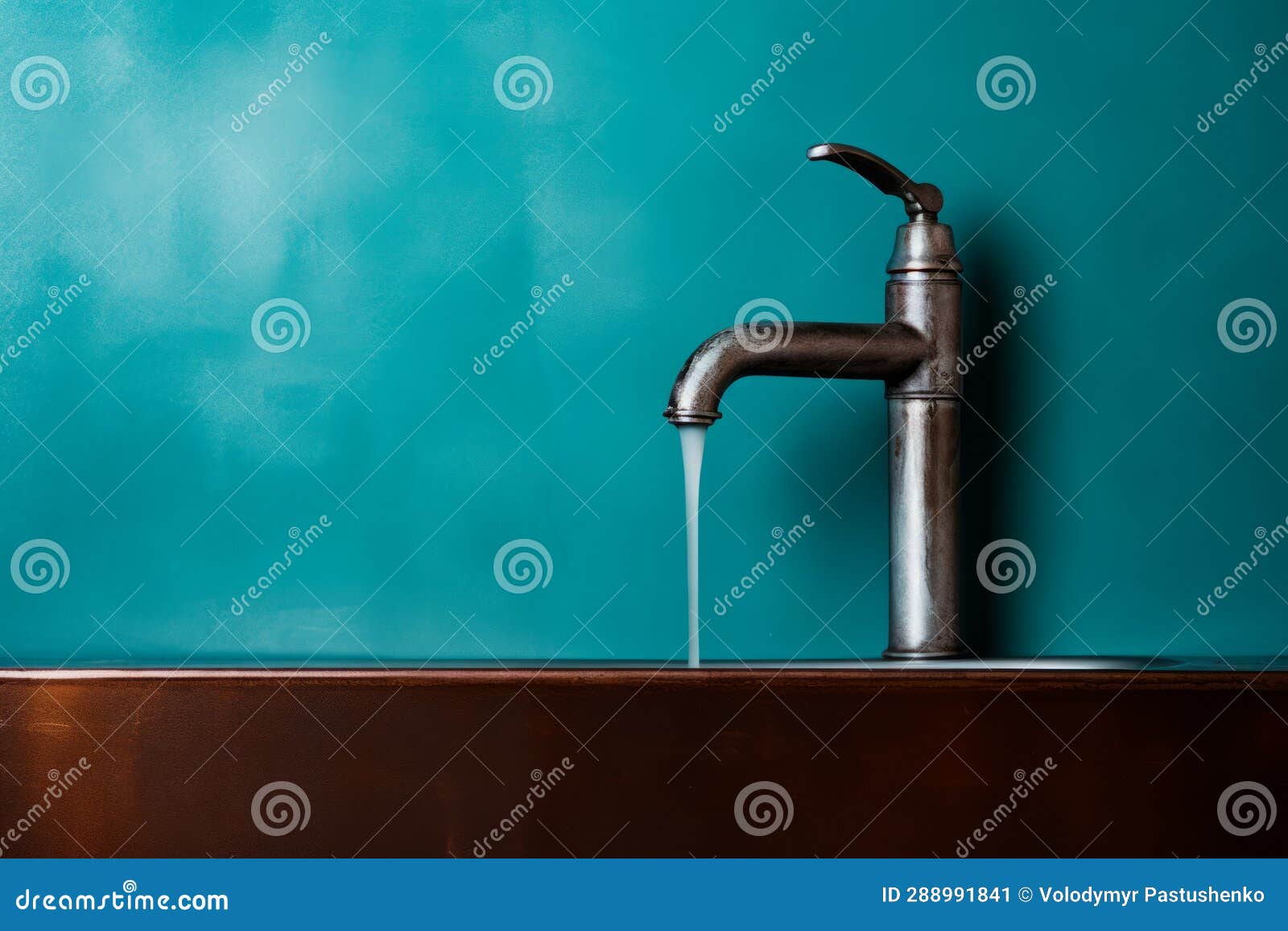 Faucet Running Water from Faucet in Bathroom. Generative AI Stock Image ...