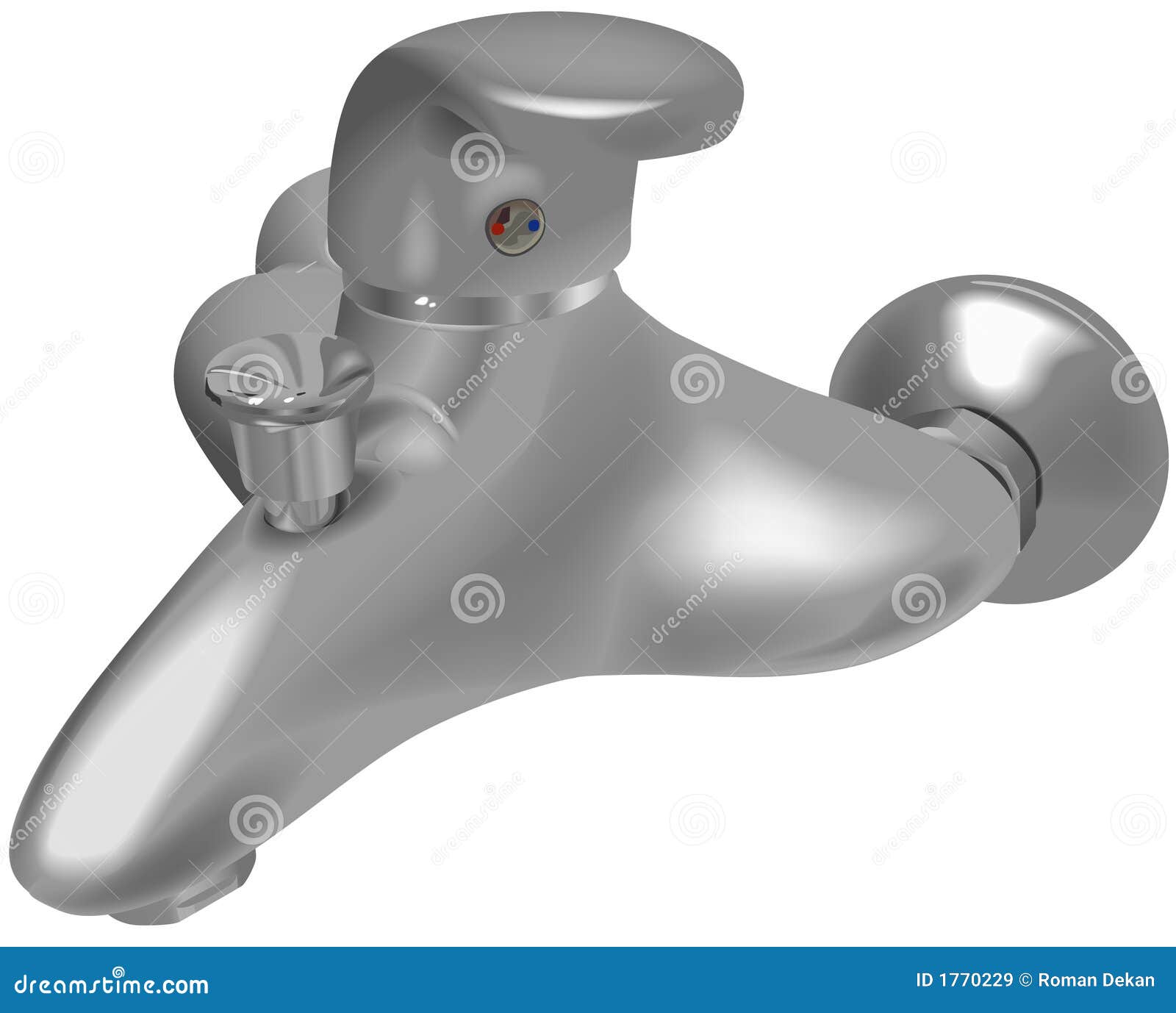 Faucet (Single Bath-shower Mixer) Stock Vector - Illustration of ...