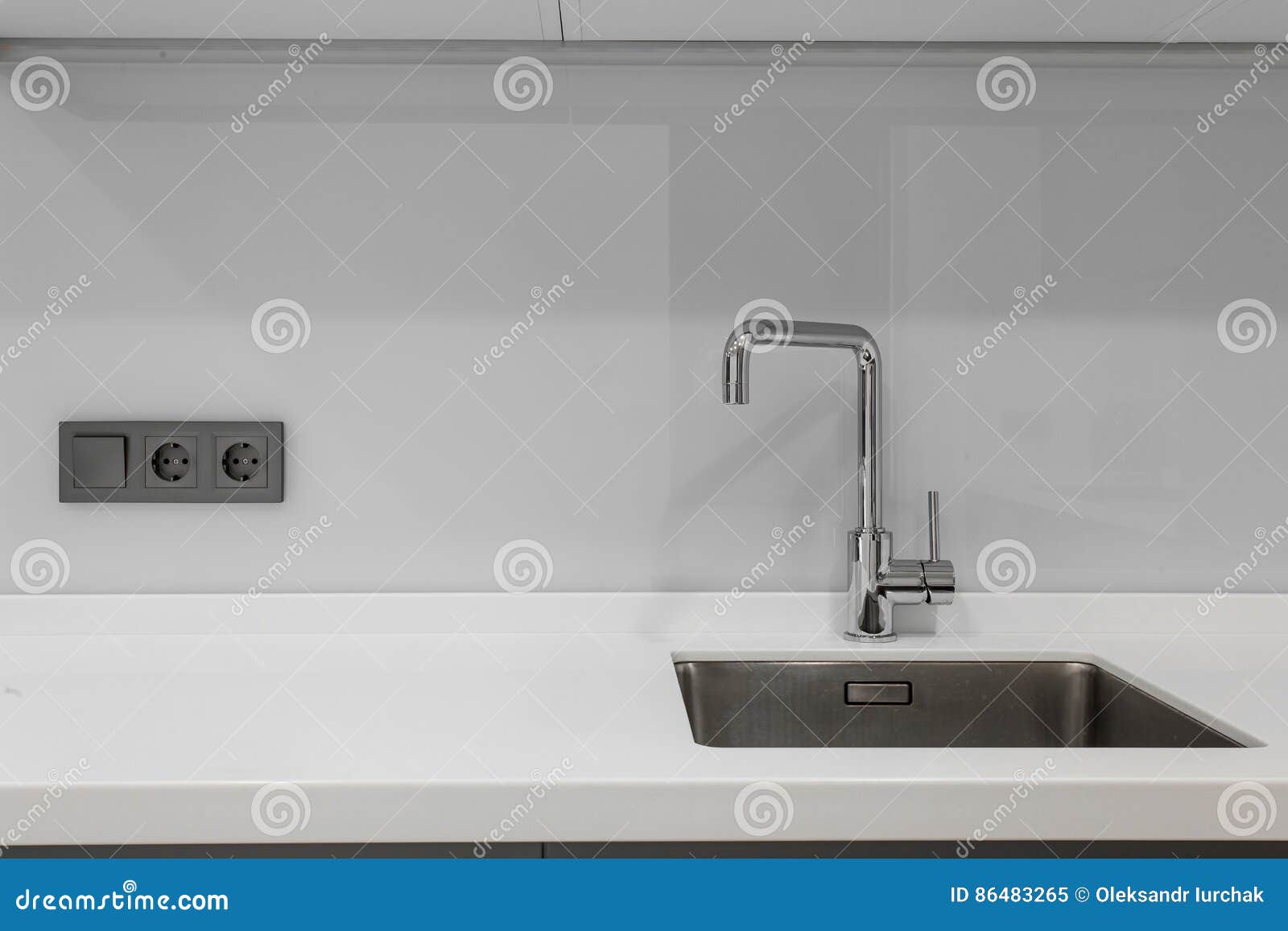 Faucet and Sink in the Kitchen Stock Image - Image of bright, close ...