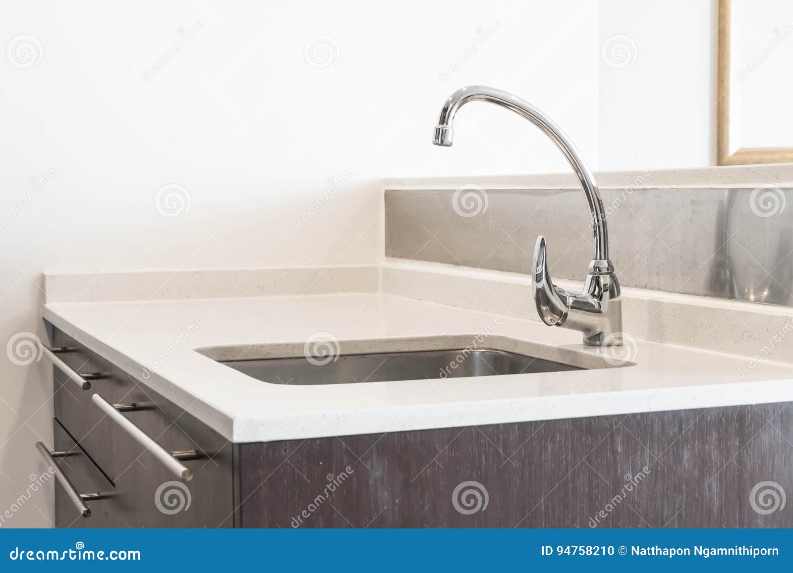 Faucet Sink and Water Tab Decoration in Kitchen Room Stock Photo ...