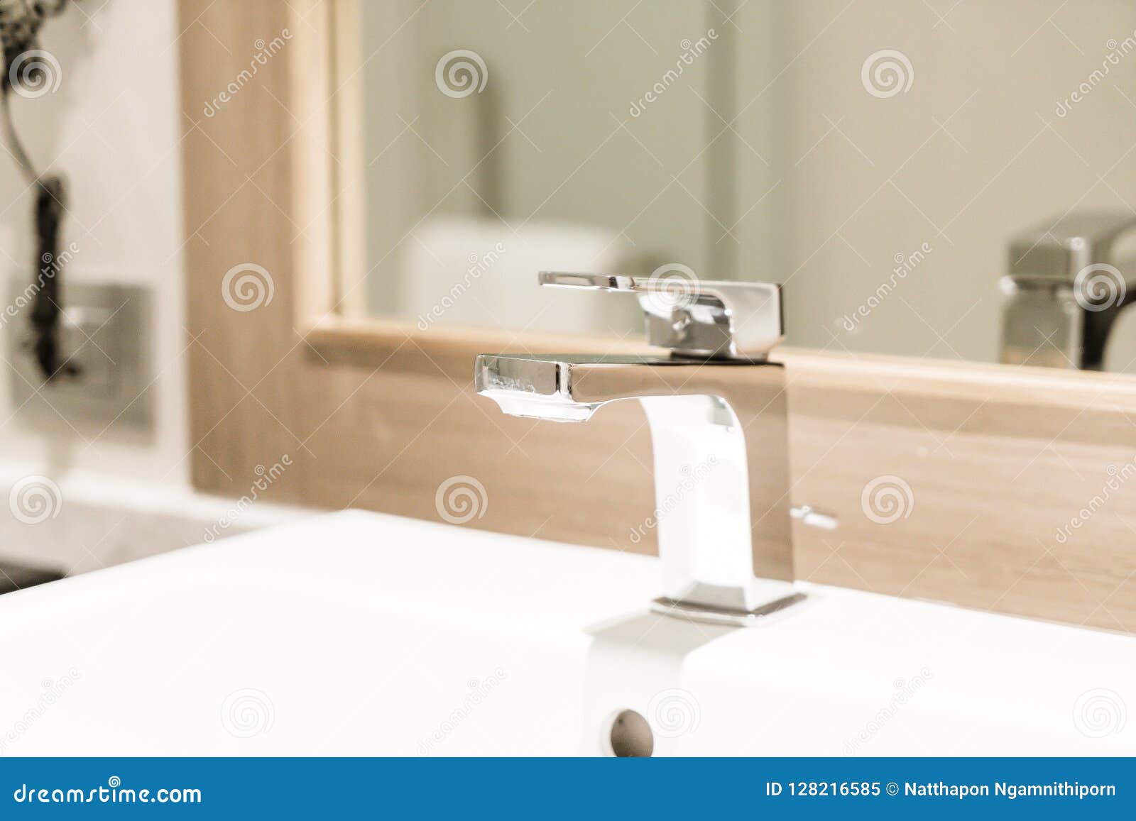 Faucet or Tap in Restroom and Toilet Stock Image - Image of flowing ...