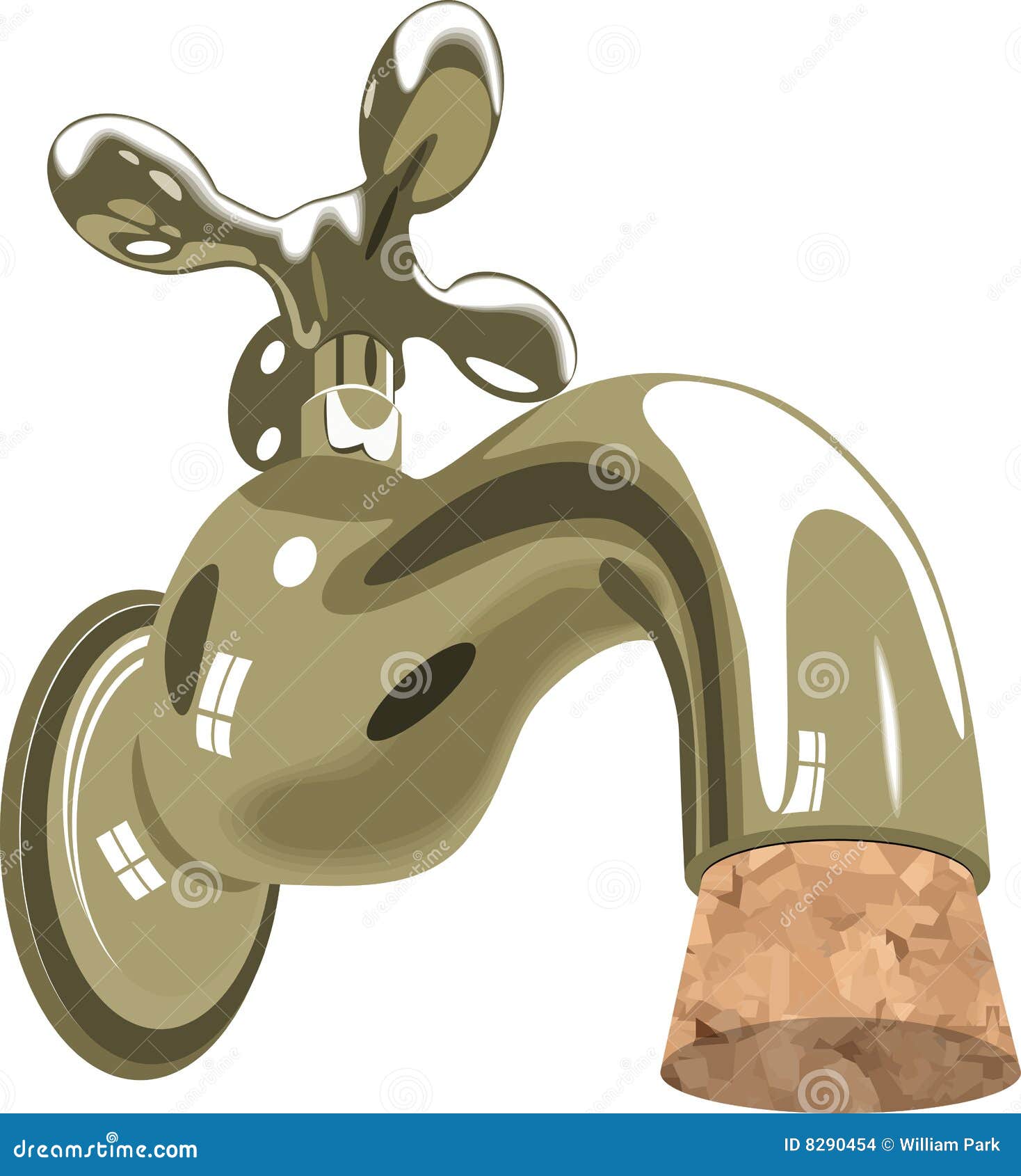 Faucet Tap Water Sink Plumbing Cork Stock Vector - Illustration of drop ...