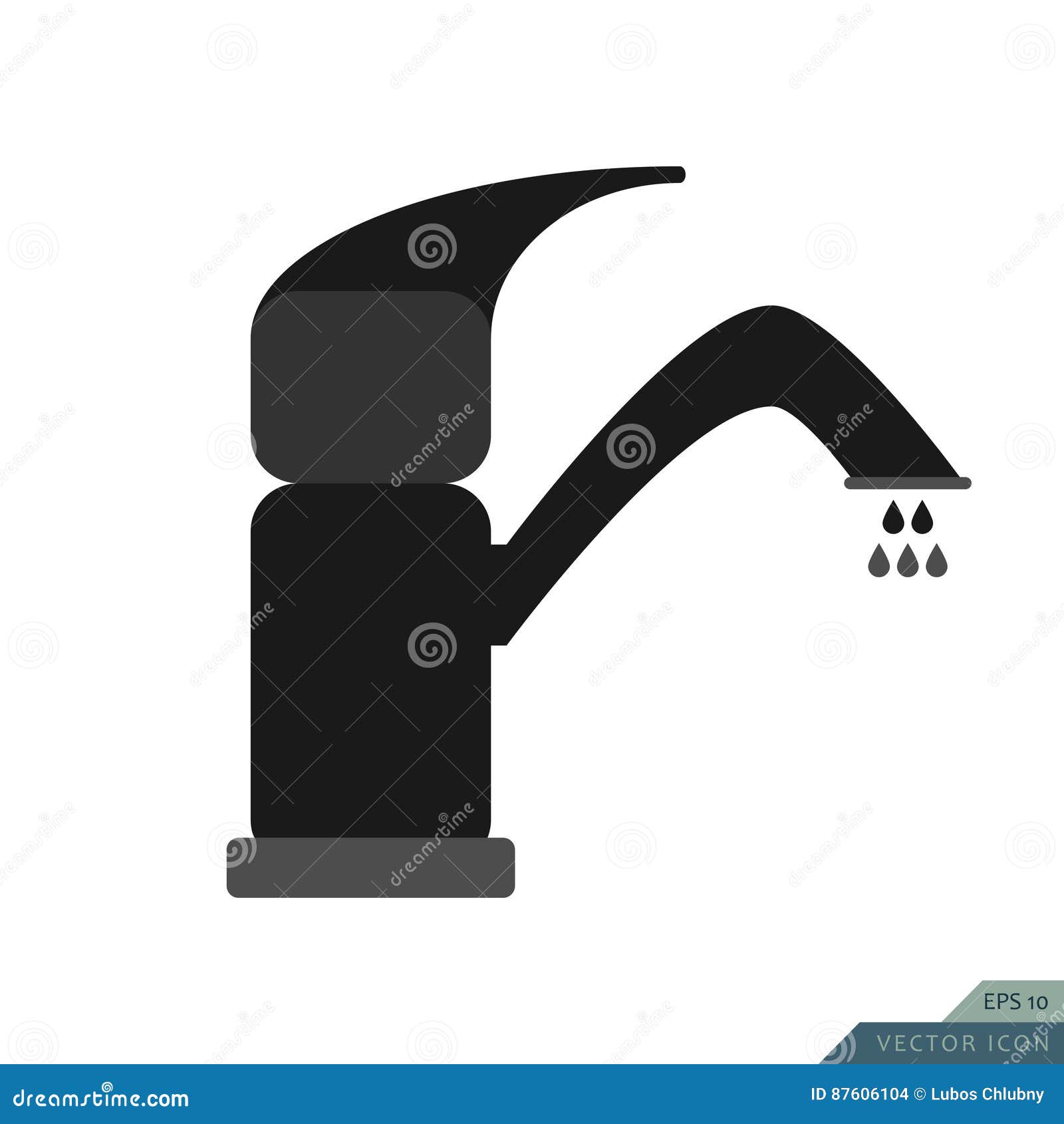 Faucet Vector Icon. Bathroom Symbol. Stock Vector - Illustration of ...