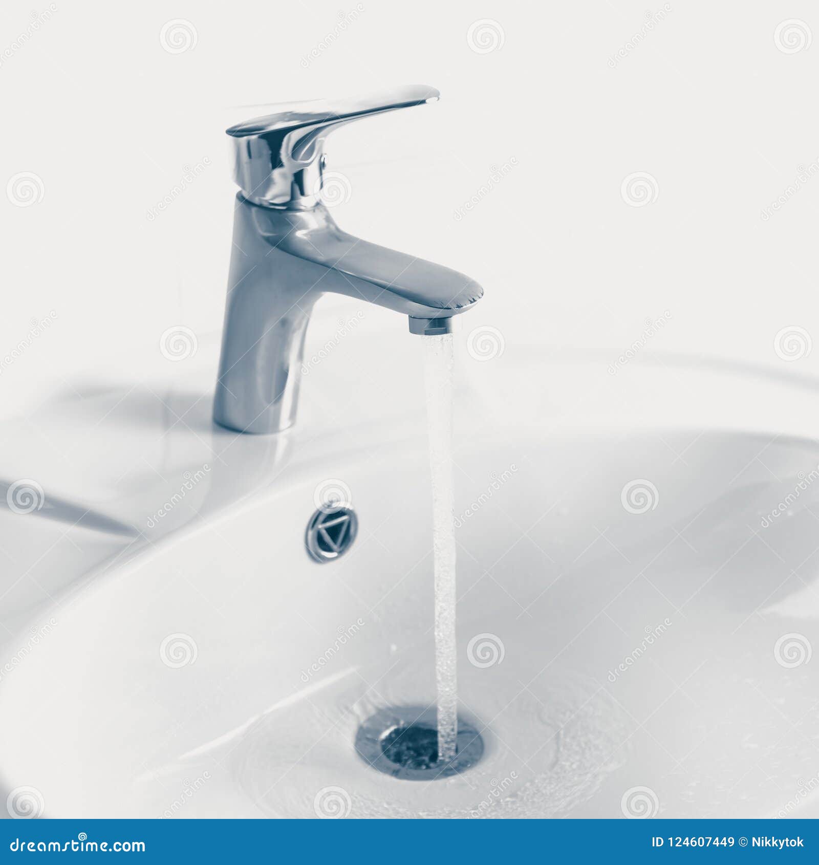 Faucet And Wash Sink With Flowing Water Stock Image Image Of Faucet