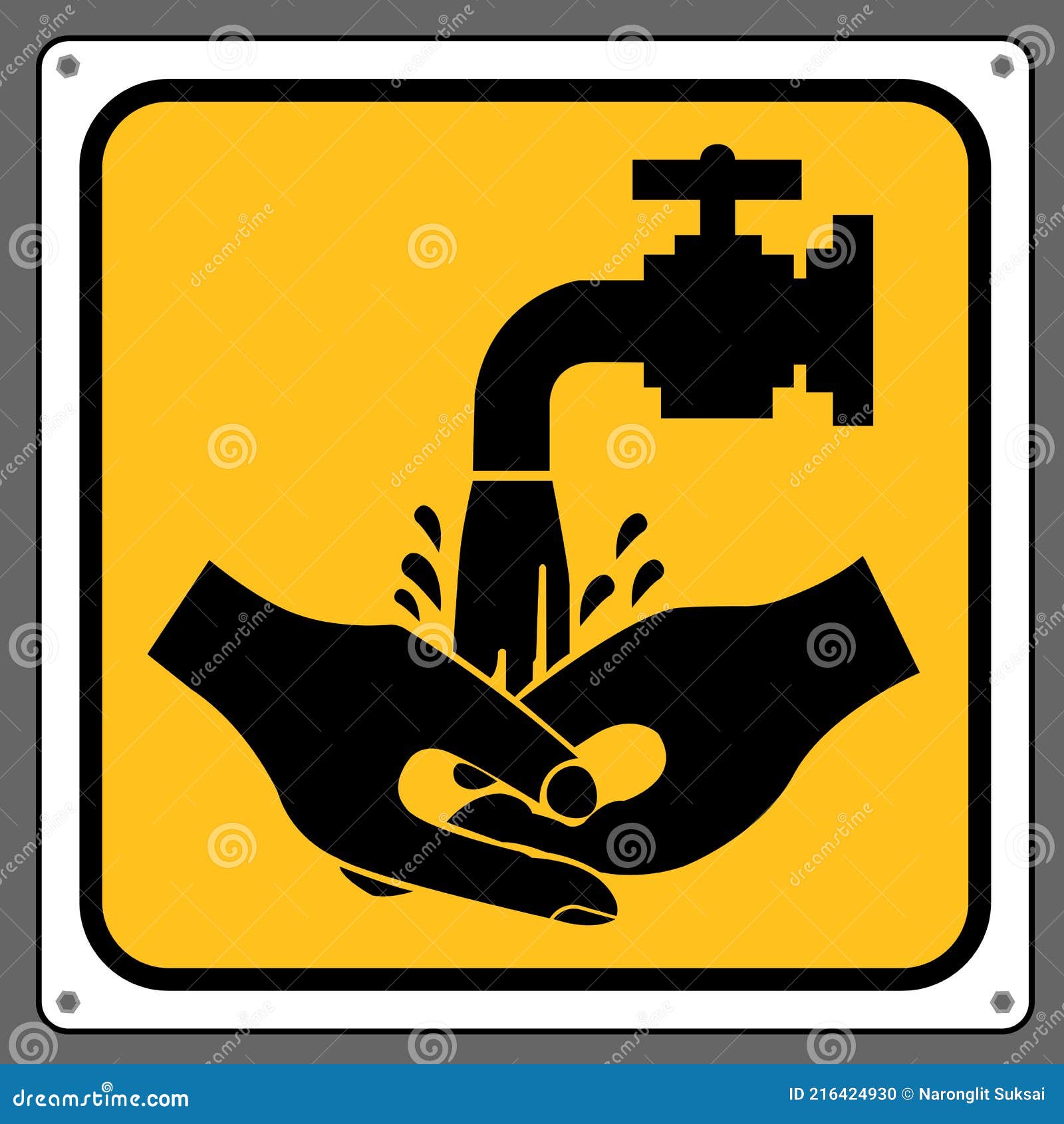 The Faucet Washes Hands From Dirt.,Safety Sign Vector Illustration ...