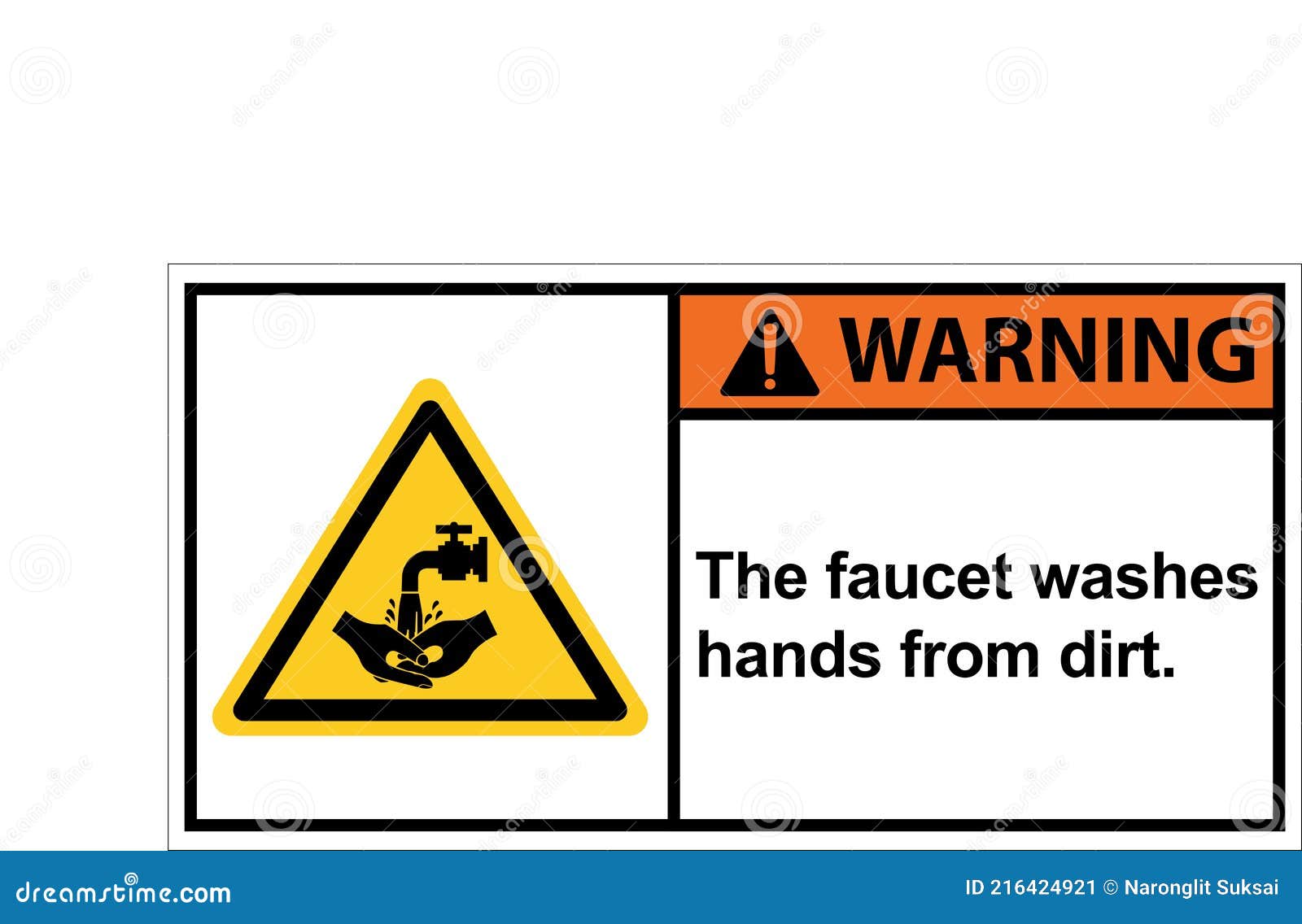 The Faucet Washes Hands from Dirt.,Warning Sign Stock Vector ...