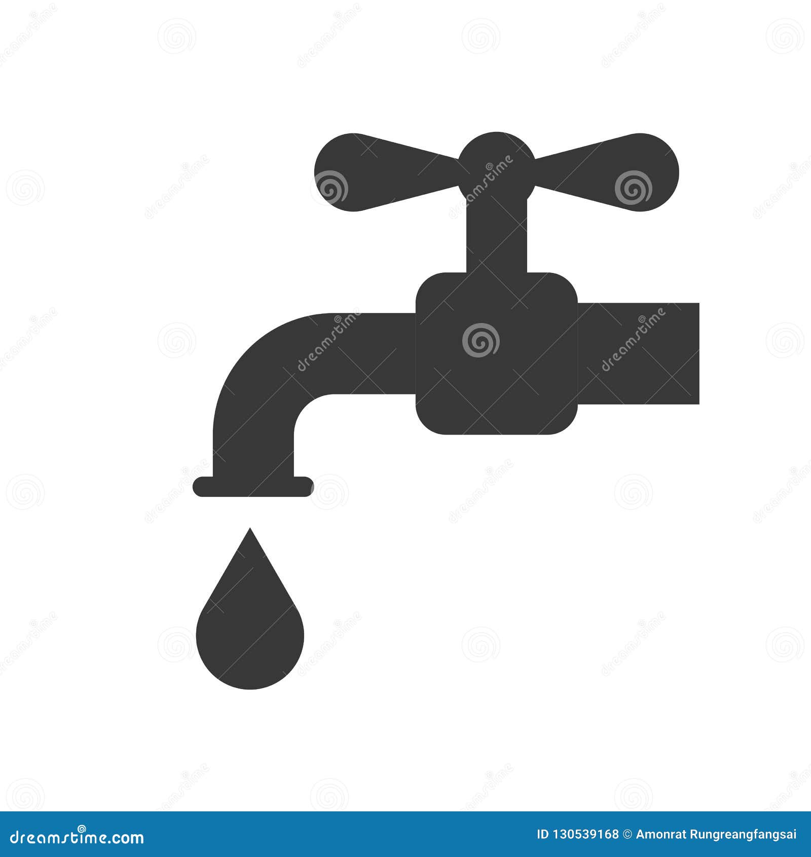 Faucet and Water Droplet Icon, Saving Water Concept Stock Vector ...