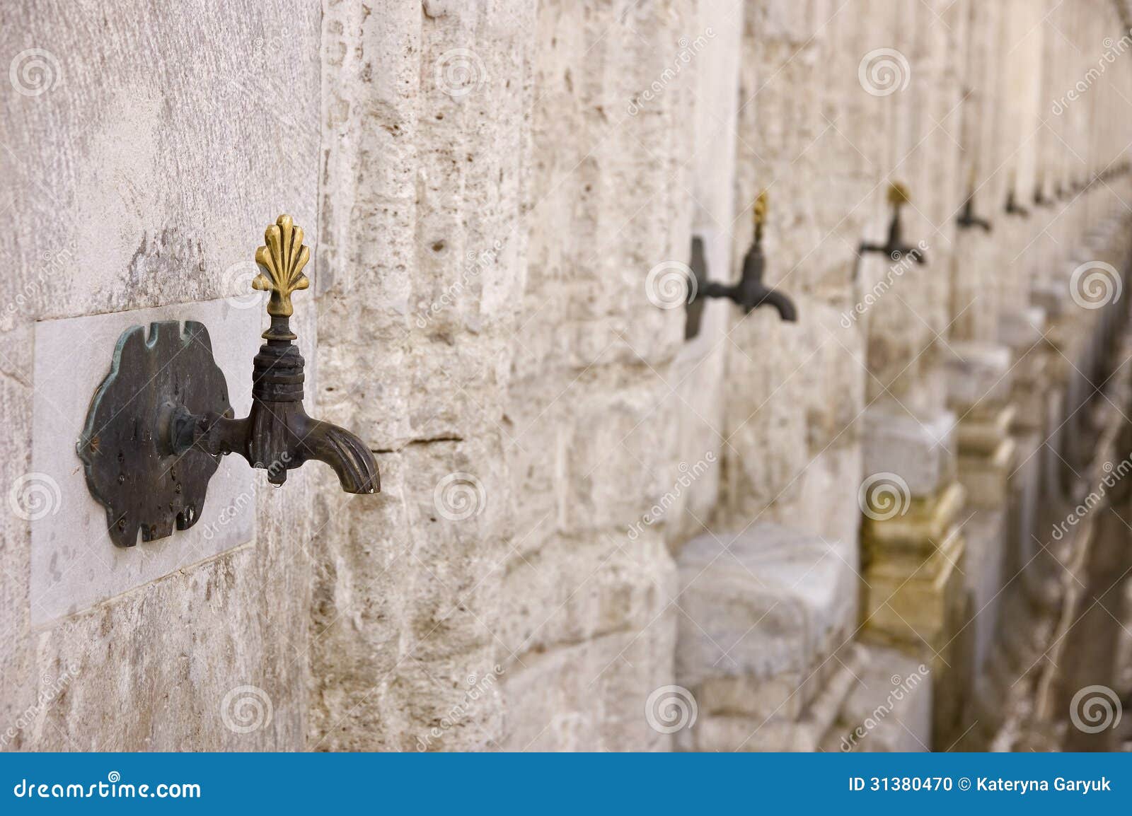 Faucets for Ablution in Suleiman S Mosque Stock Photo - Image of ...