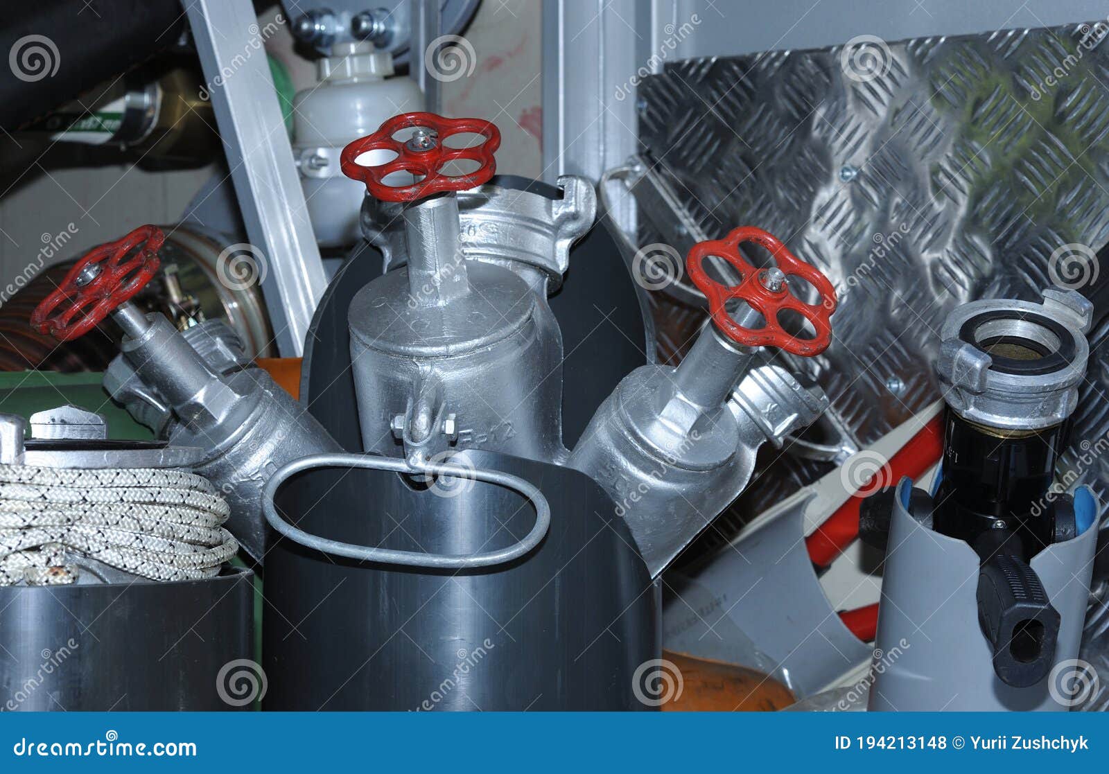 Faucets and Valves Part of Fire Fighting Equipment Stock Photo - Image ...