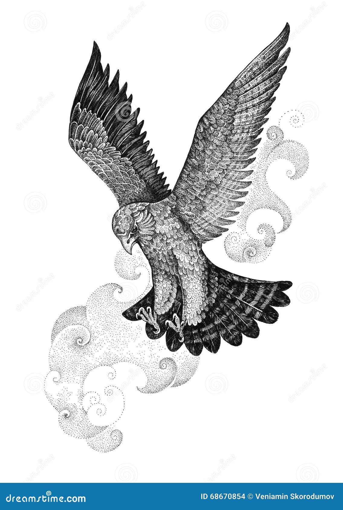 Faucon De Attaque De Dessin, Faucon Illustration Stock - Illustration ...