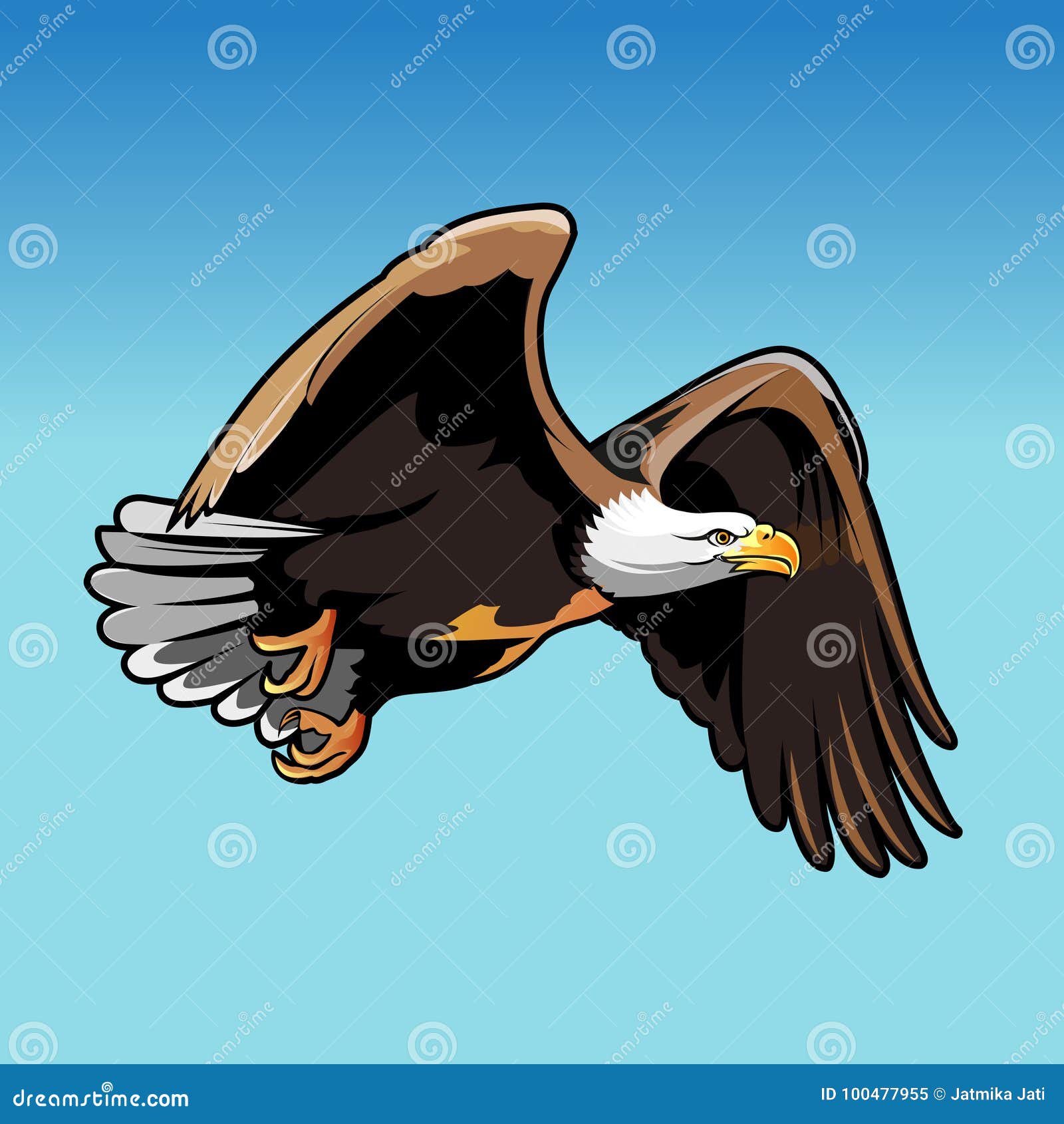 Faucon de vol illustration de vecteur. Illustration du aigle - 100477955