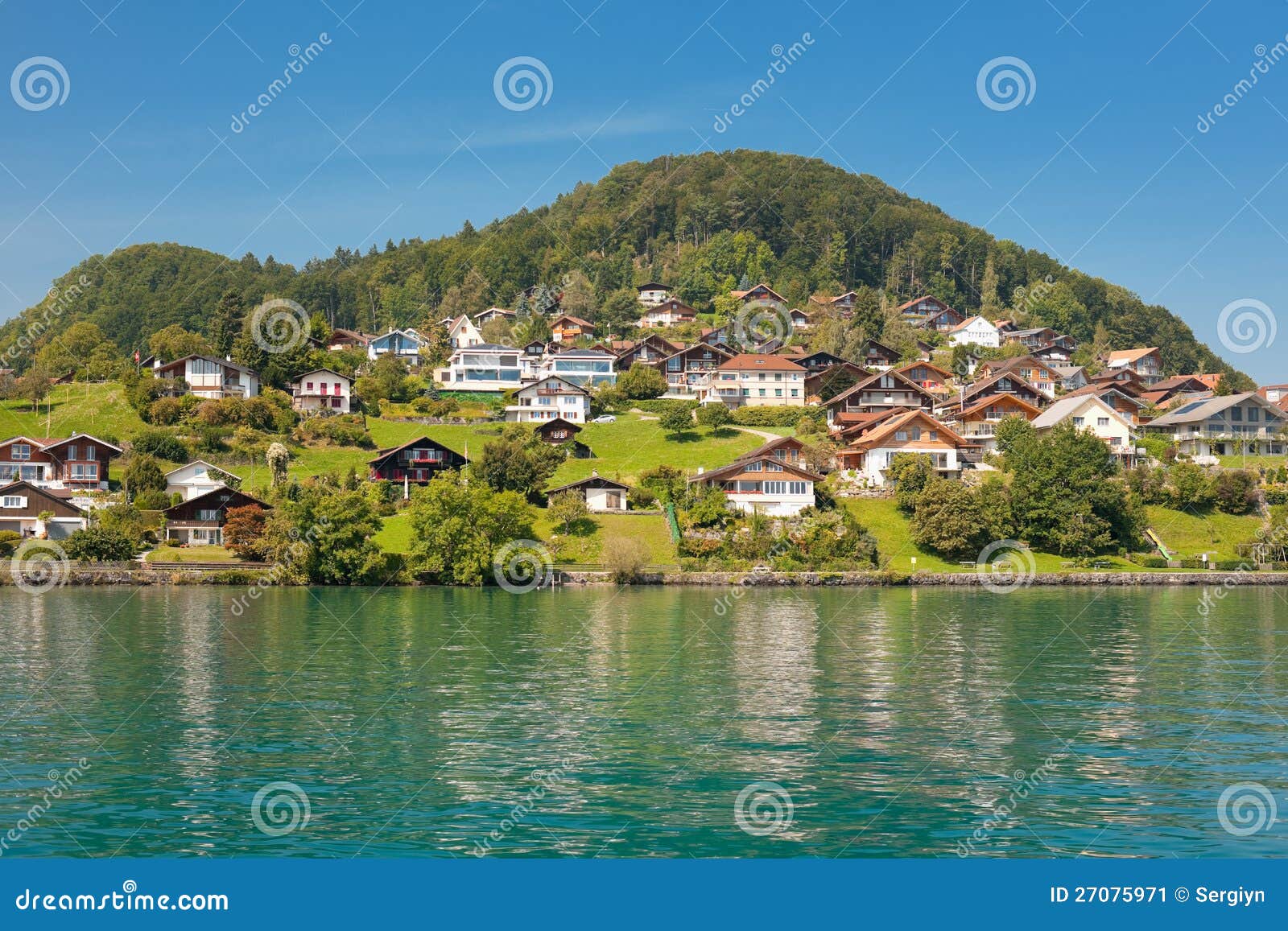 Faulensee in the morning stock image. Image of beauty - 27075971