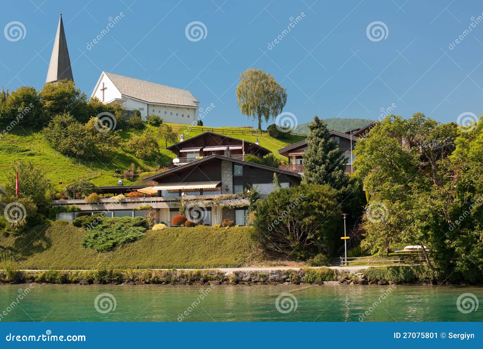 Faulensee from Thun Lake stock image. Image of europe - 27075801